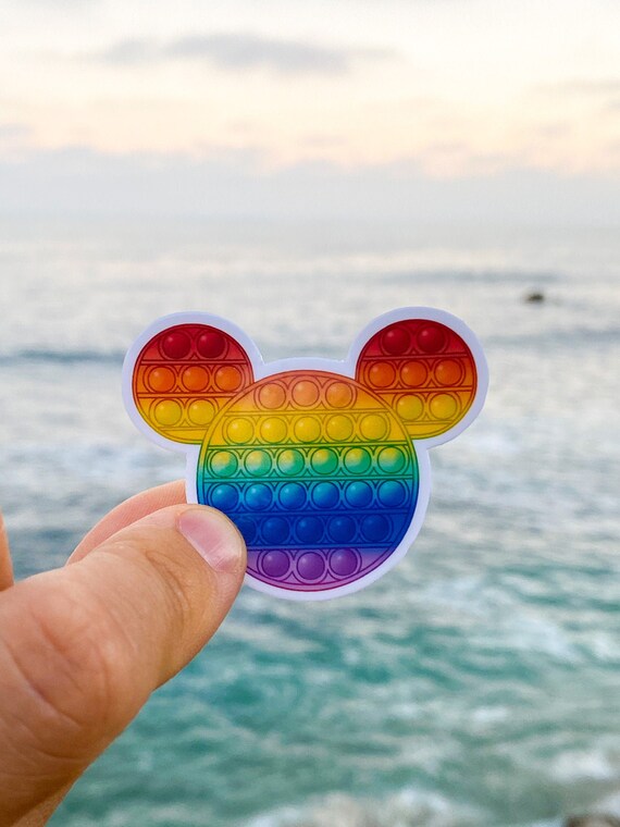 Mickey Ears Sticker Pop It Style Rainbow Mickey Disney - Etsy
