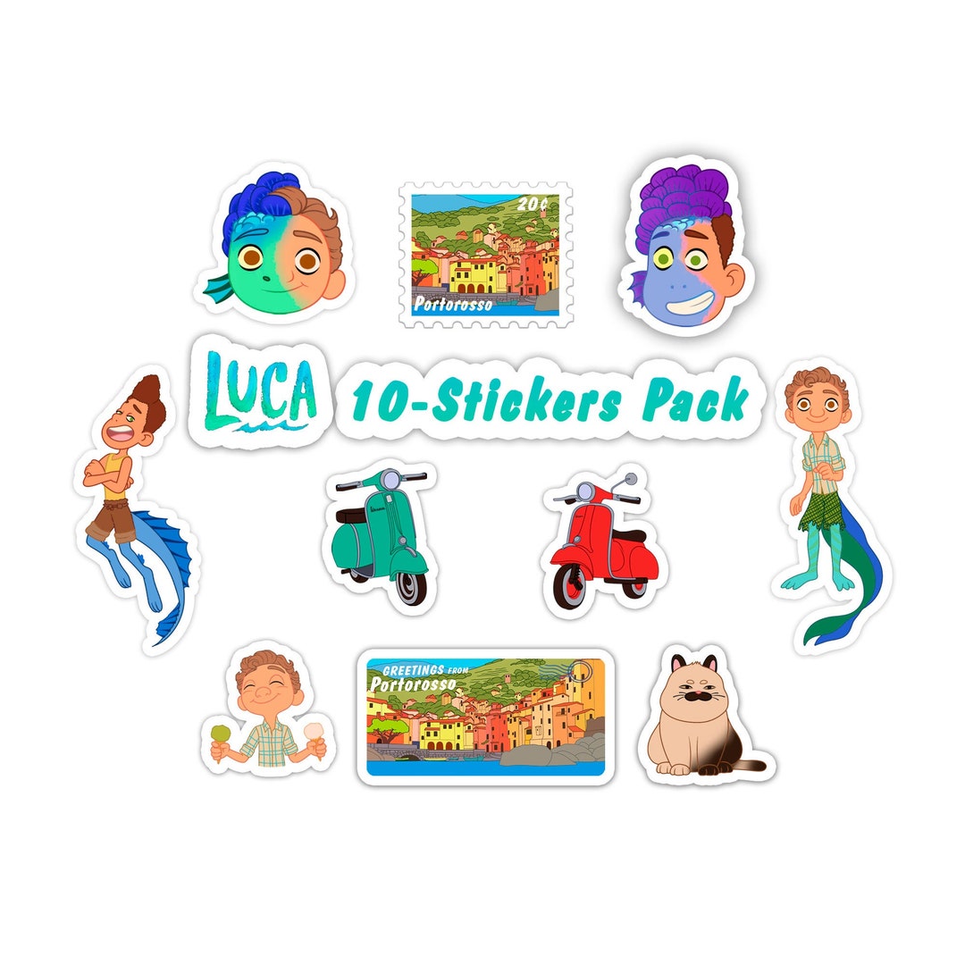 LUCA 10-stickers Pack | Disney-pixar Italian Riviera Inspired ...