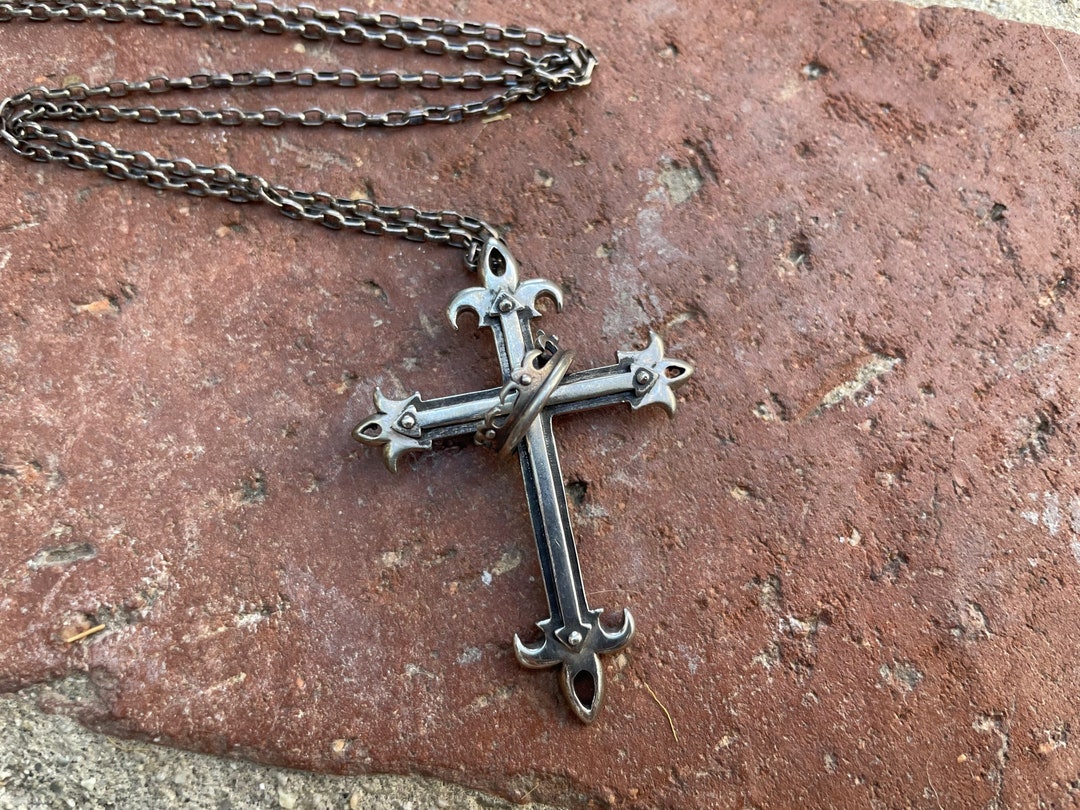 Cross With Crown With Necklace - Etsy