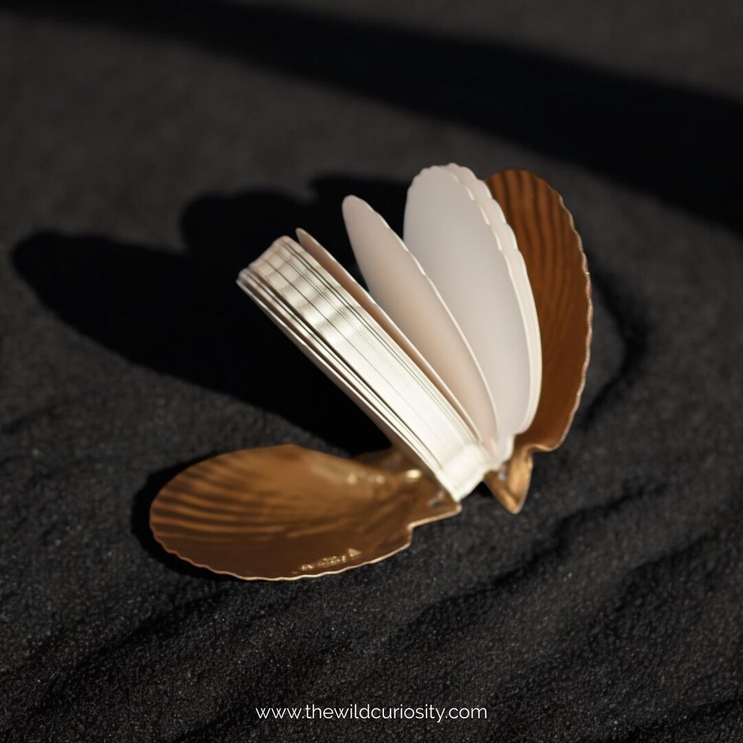 Gold Scallop Seashell Notepad Notebooks and Stationary Office Supplies ...