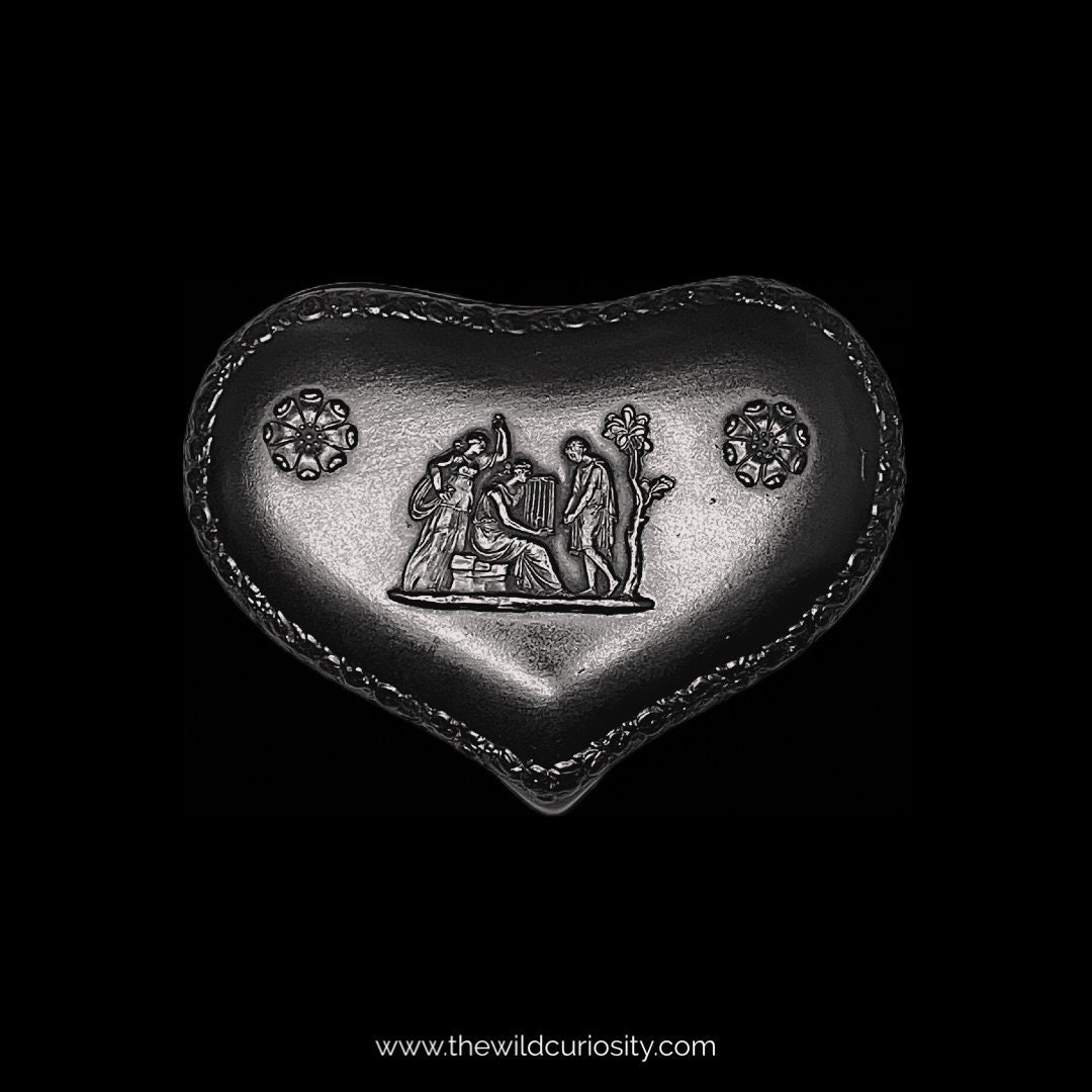 Black Heart Shaped Box | Wedgwood Heart Trinket Box | Dark Decor ...