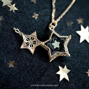 Gold Star Locket With Genuine Fossil Star Crinoid | Unique Pendant ...