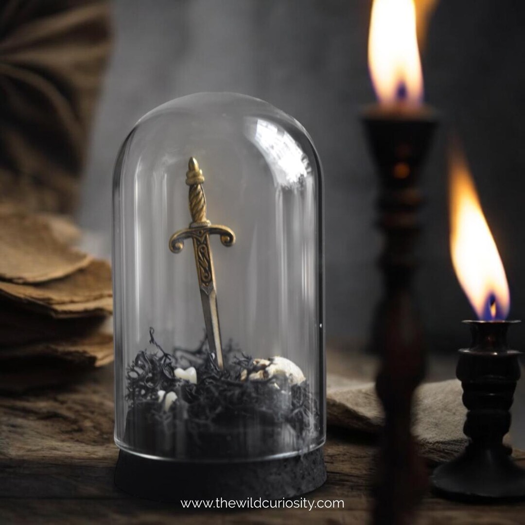 Sword, Skull & Bones in Glass Dome Jar | Decorative Bell Jar | Oddities ...