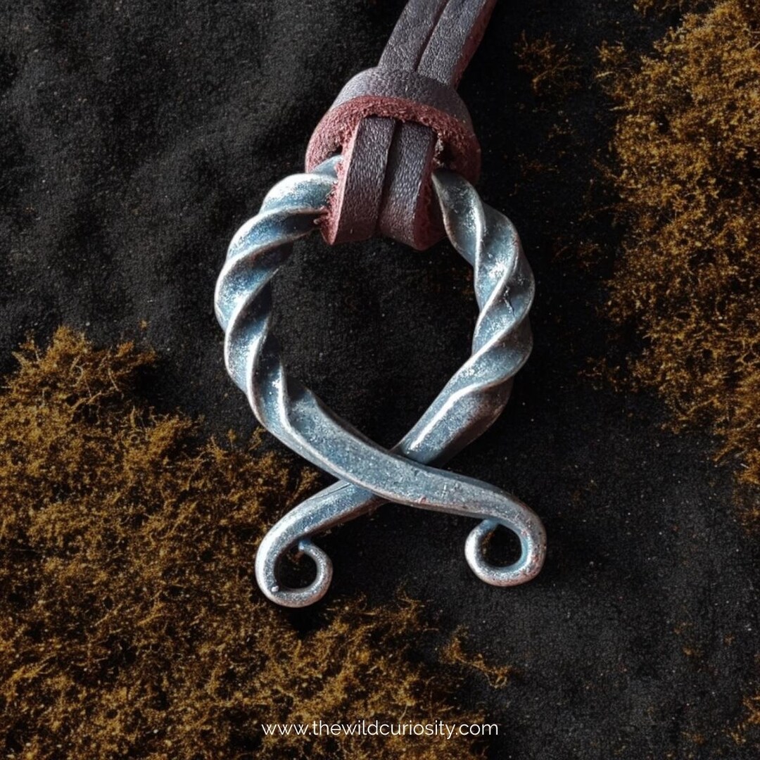 Hand Forged Troll Knot Amulet Viking Cross Spiral Pendant Adjustable ...