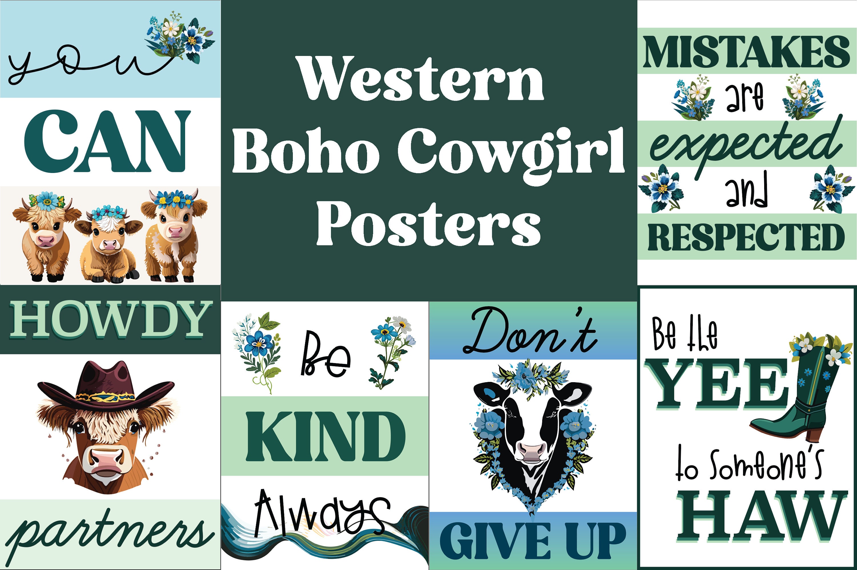 Western Cowgirl Classroom Posters - Boho Cowgirl Posters - Classroom ...