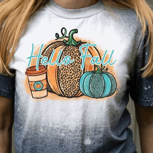 Bleached Colorful Watercolor Pumpkin Shirt Fall Shirts - Etsy