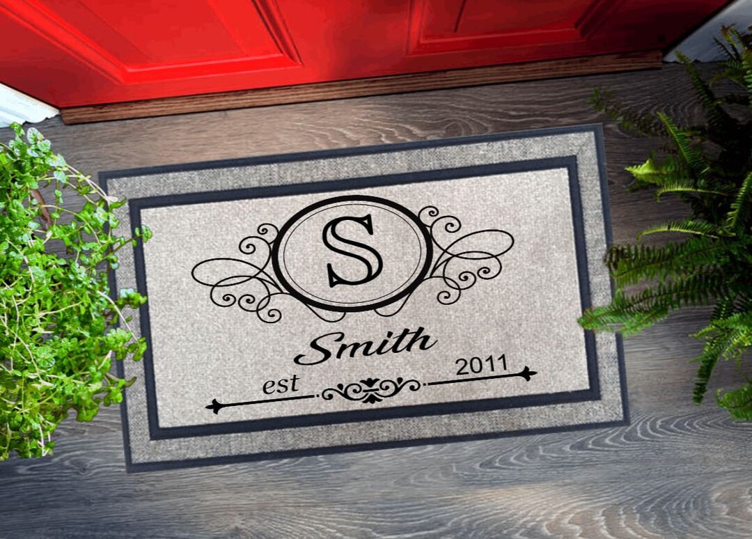 Custom Door Mat Outdoor, Housewarming Gift, Family Name Door Mat ...