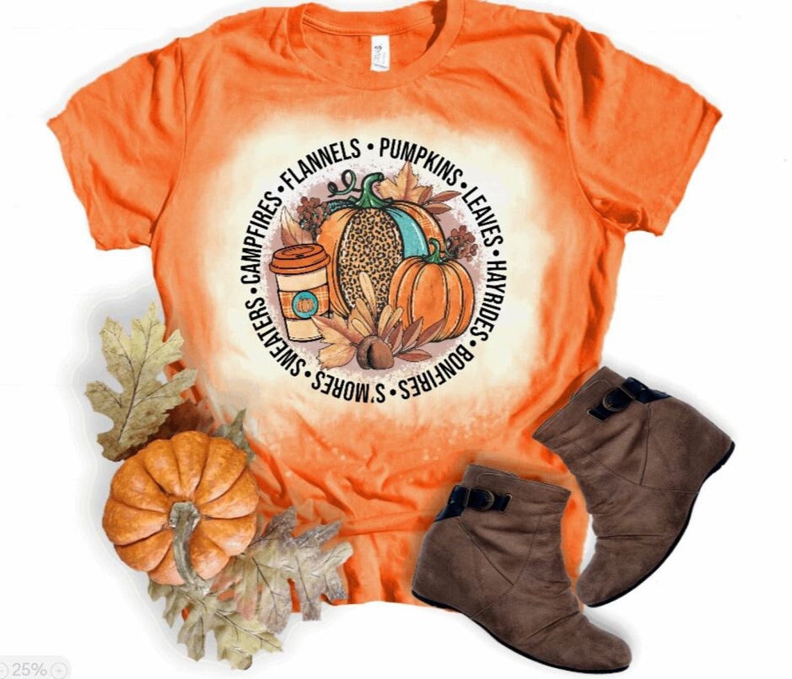 Bleached Fall Tee Thanksgiving Shirt Bleached Fall Shirt for - Etsy