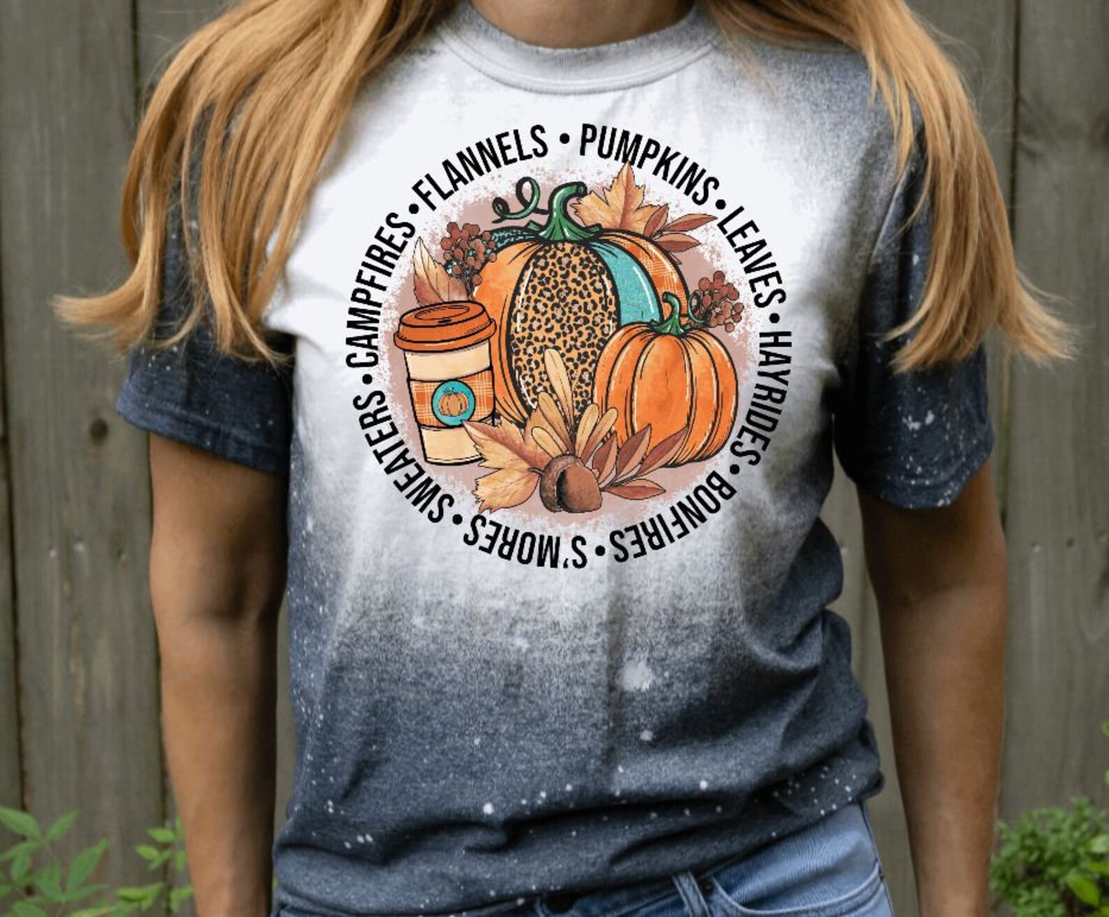 Bleached Fall Tee Thanksgiving Shirt Bleached Fall Shirt for - Etsy