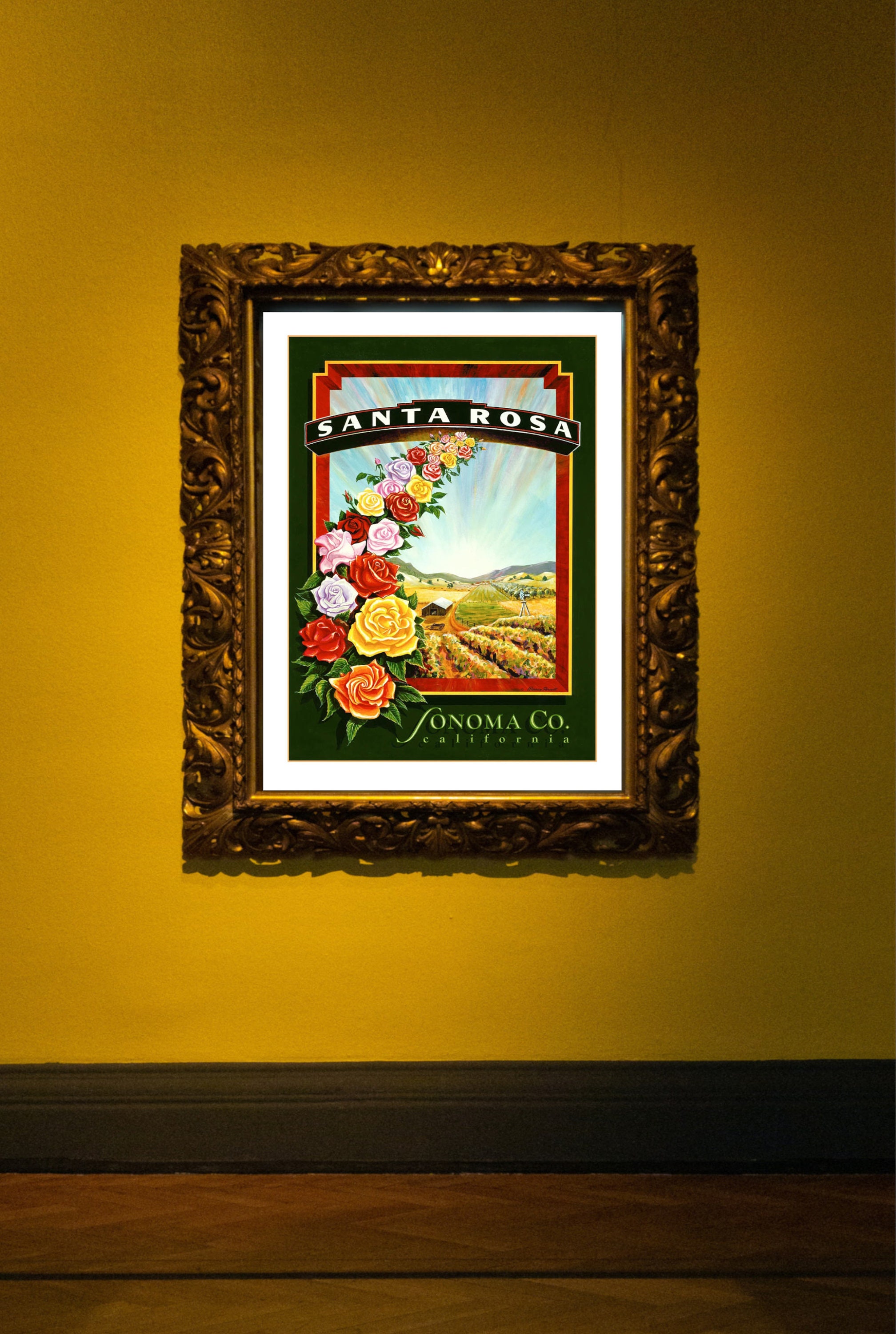 Santa Rosa Poster - Wine Country Posters & Art - Souvenir Travel Gift ...