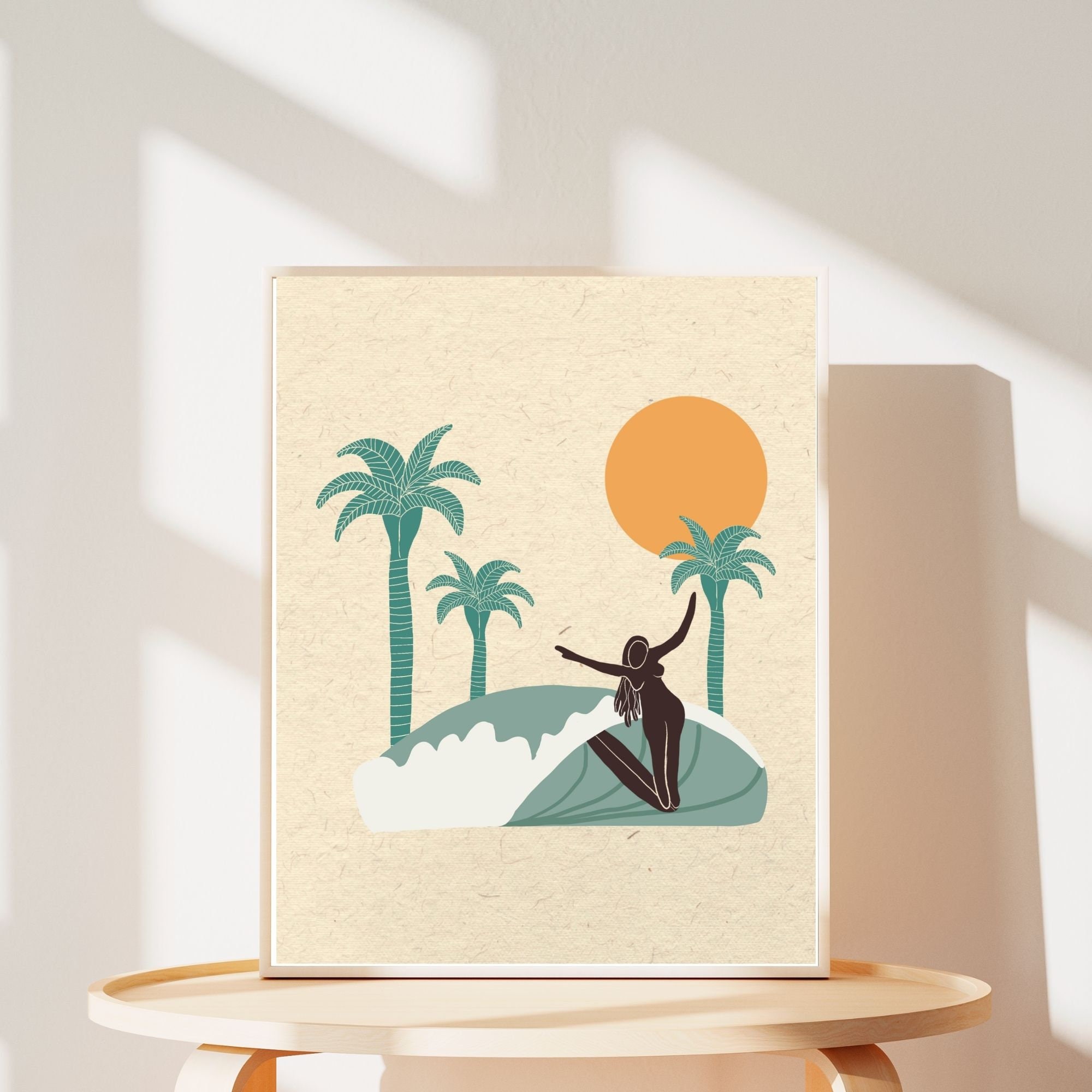 Surfing Girl Wall Art | Surfer Artwork | Home Decor Wall Art | Surfer ...