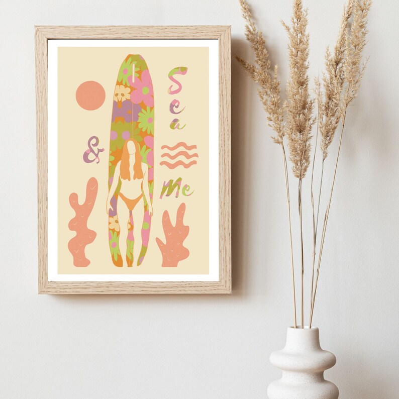Surf Art | Surfer Art | Surfer Girl Wall Art | Home Decor | Surfer Girl ...