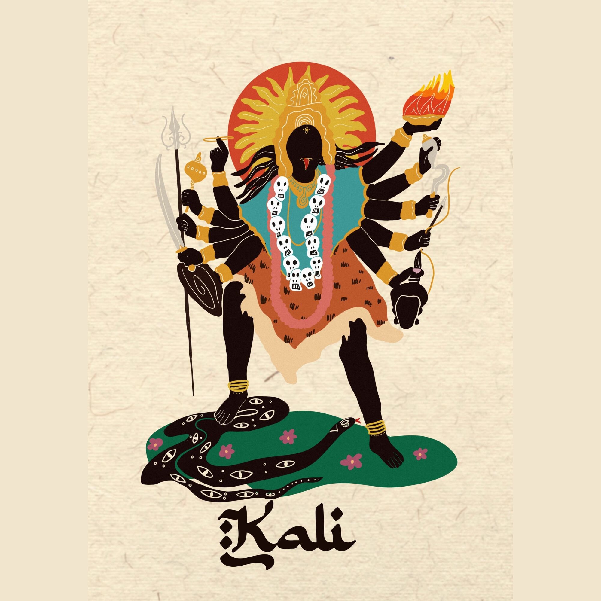 Spiritual Art Kali Deity Wall Art Goddess Kali Art Goddess Home Decor ...