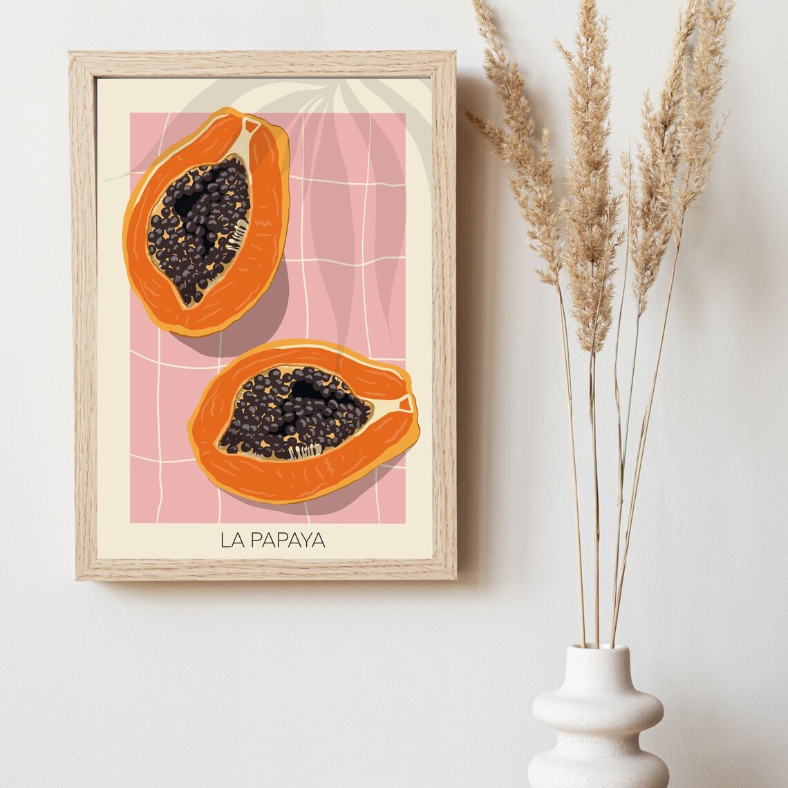 Papaya | Fruit Poster | Papaya Tropical Fruit Art | French Style Art of ...
