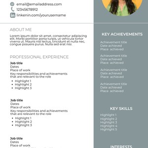 Resume Cover Letter Template Grey Simple Minimalist Cv Cover - Etsy Canada