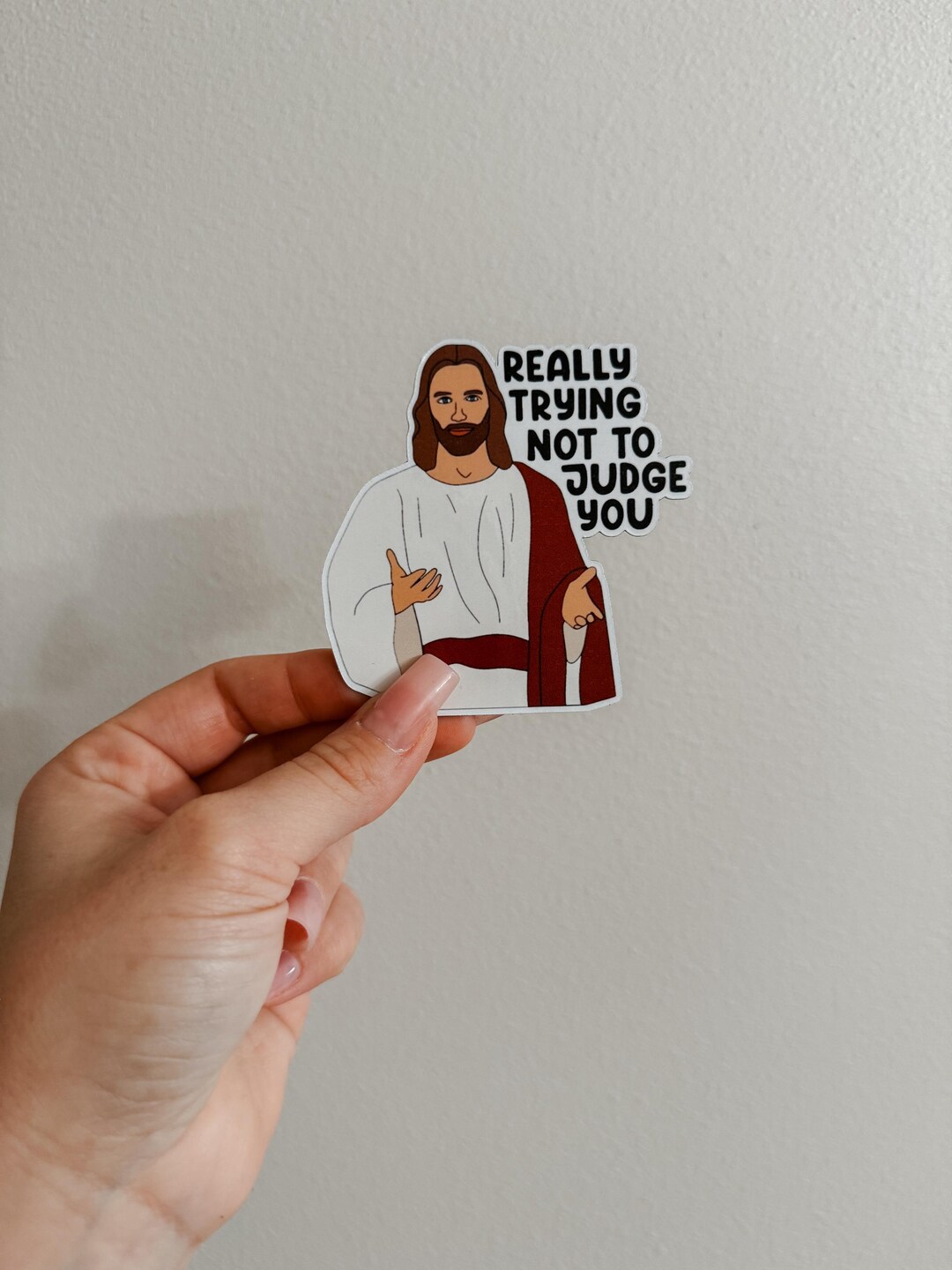 Funny Jesus Meme Fridge Magnet: "trying Not to Judge You" - Etsy