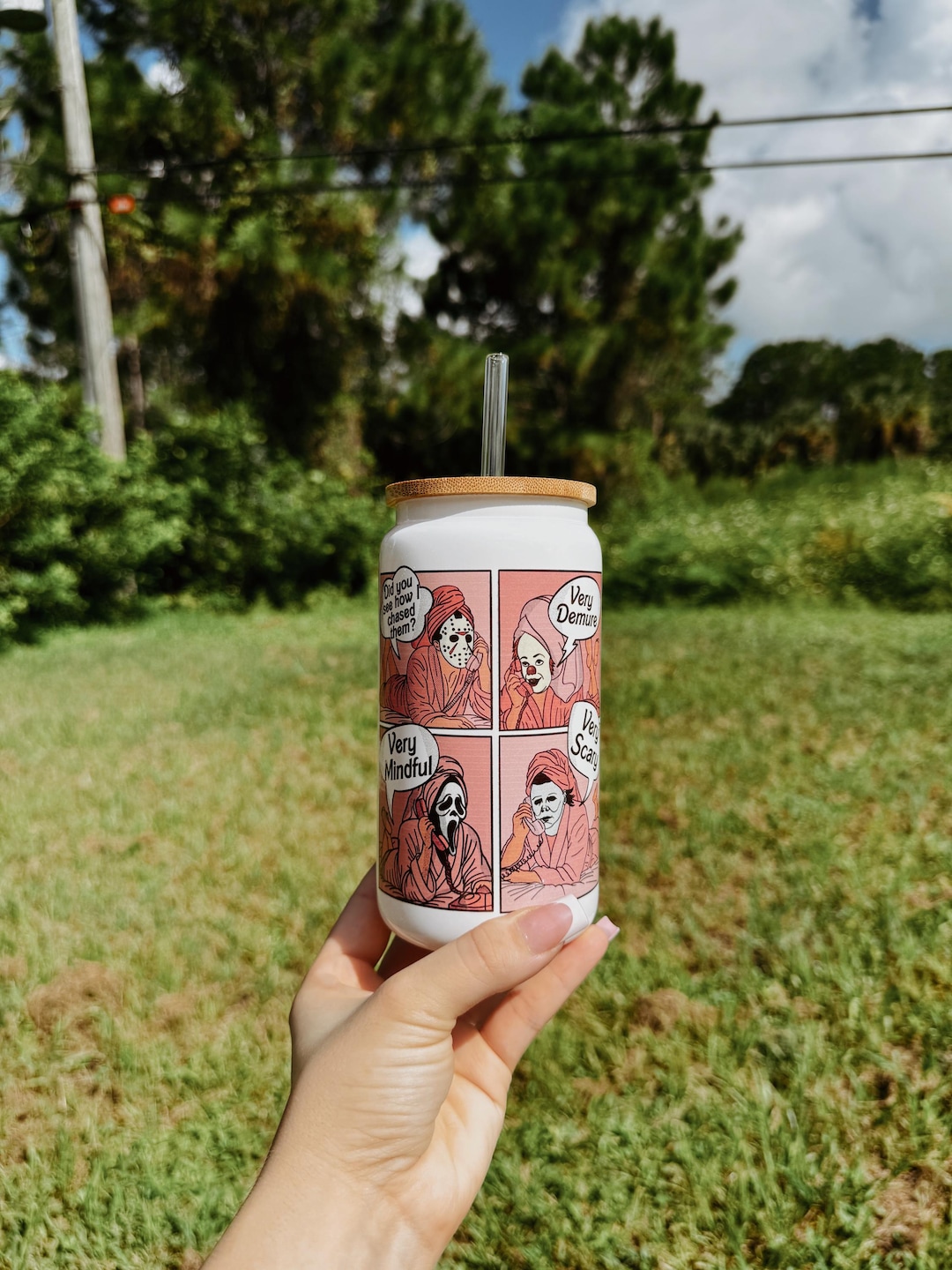 Horror Glass | Very Demure, Very Mindful | Very Scary Can Glass ...