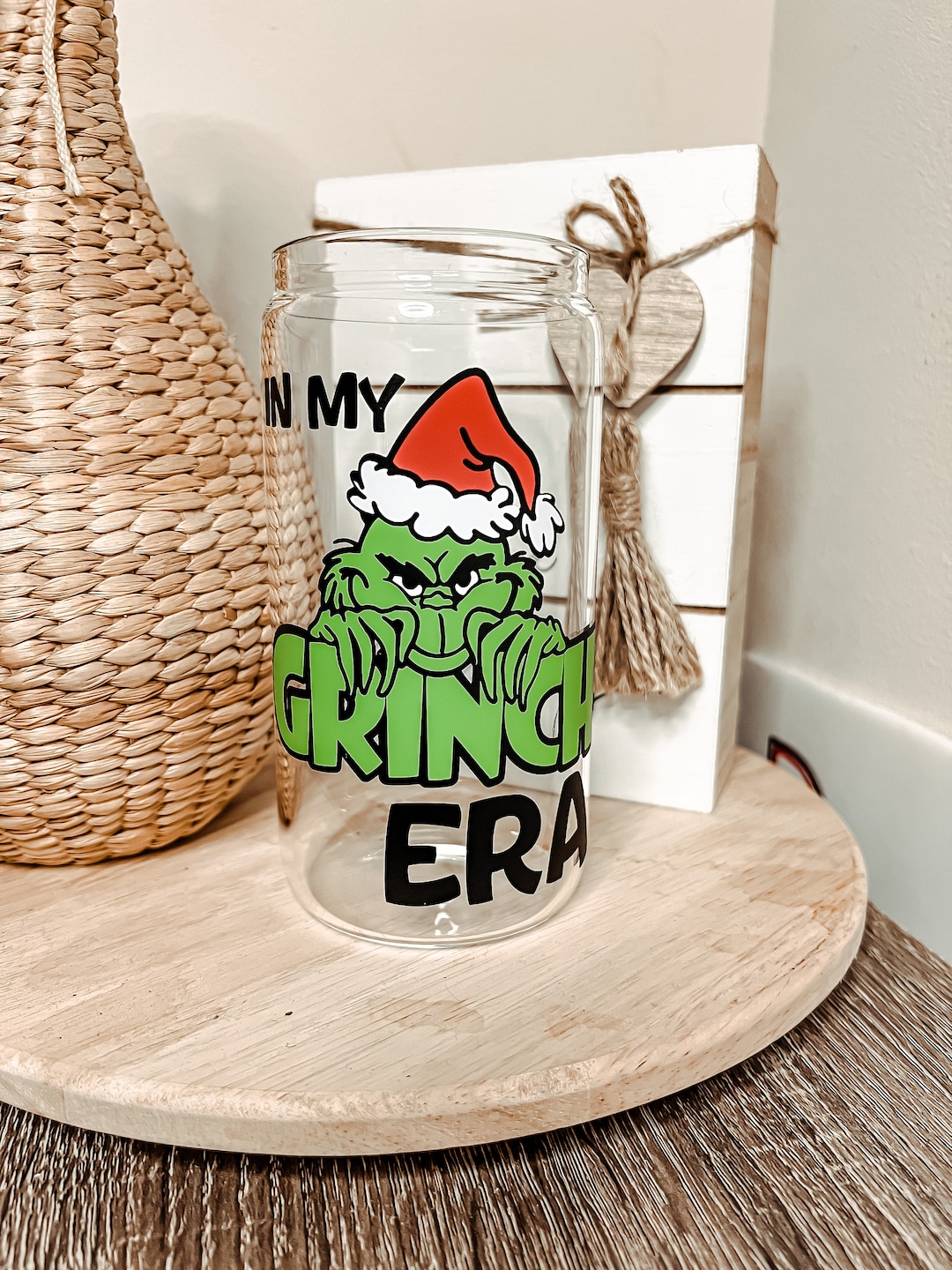 Grinch Beer Can Glass Christmas Beer Can Glass Christmas Gift Iced ...