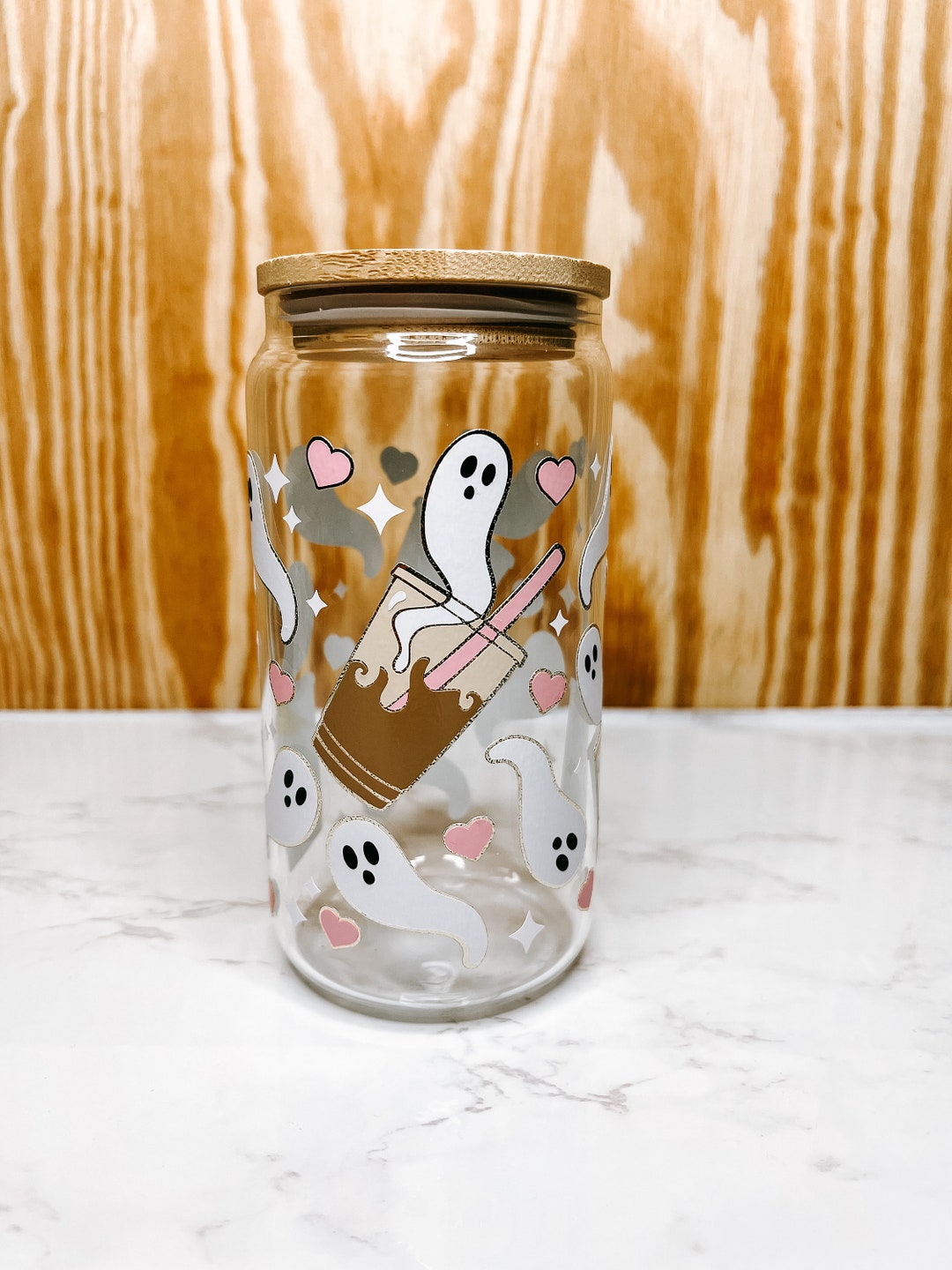 Ghost Coffee Can Glass | Iced Coffee Ghosties | Beer Can Glass | Cute ...
