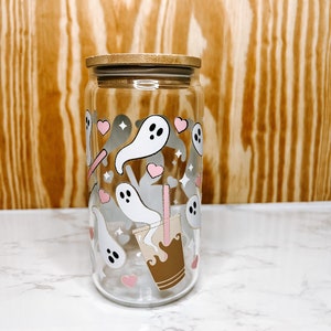 Ghost Coffee Can Glass | Iced Coffee Ghosties | Beer Can Glass | Cute ...