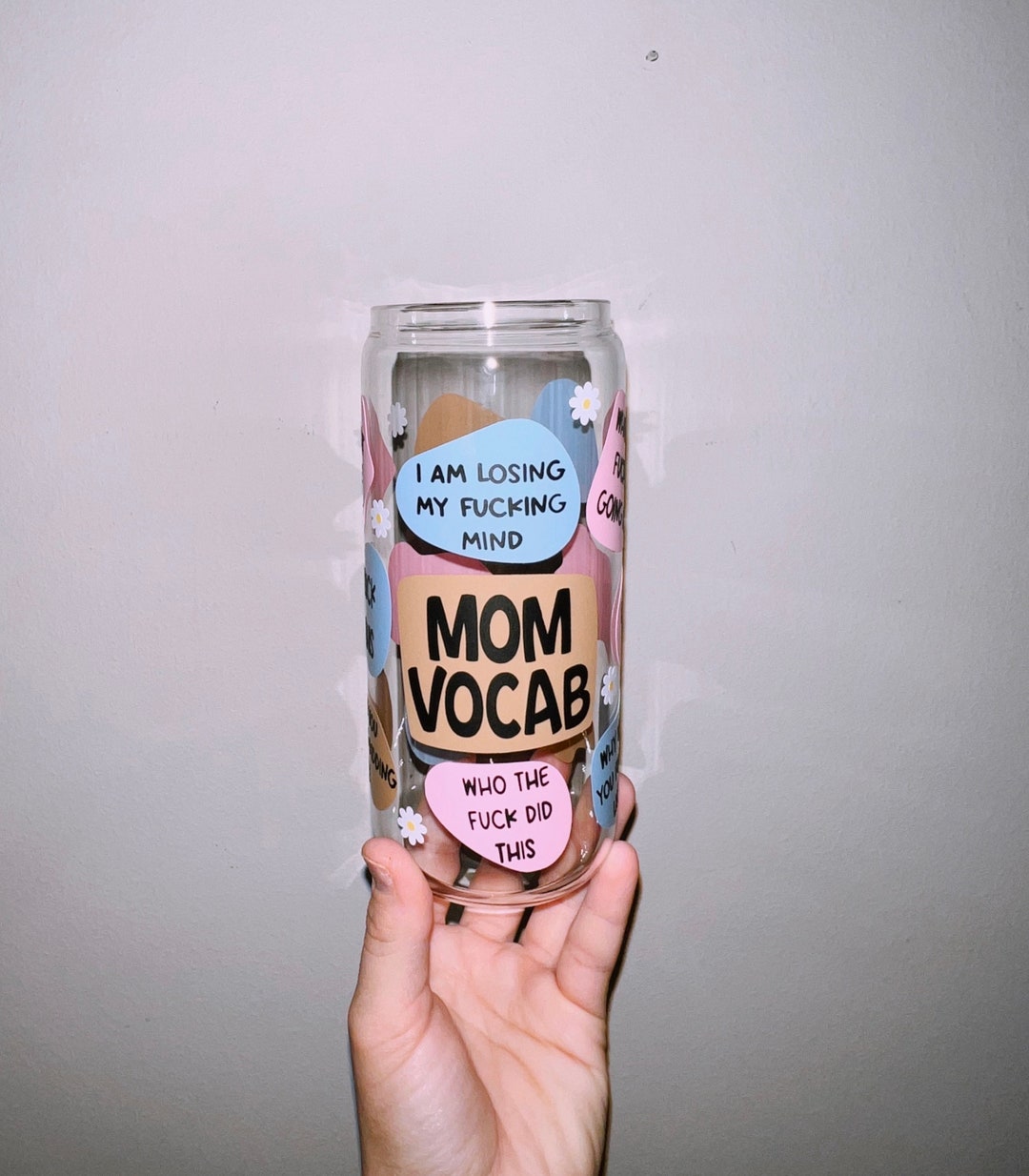 Mom Vocabulary Can Glass / Funny Things for Mom/ Libbey Glass/ - Etsy
