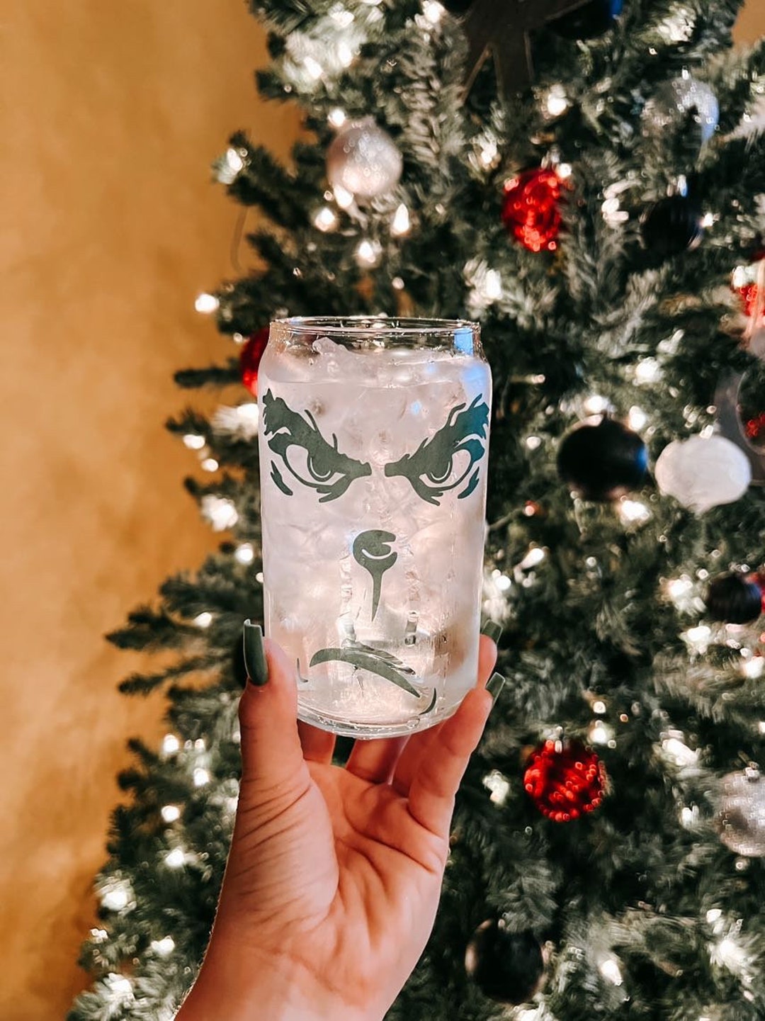 Color Changing Grinch Can Glass Beer Can Glass Iced Coffee Glass Water ...