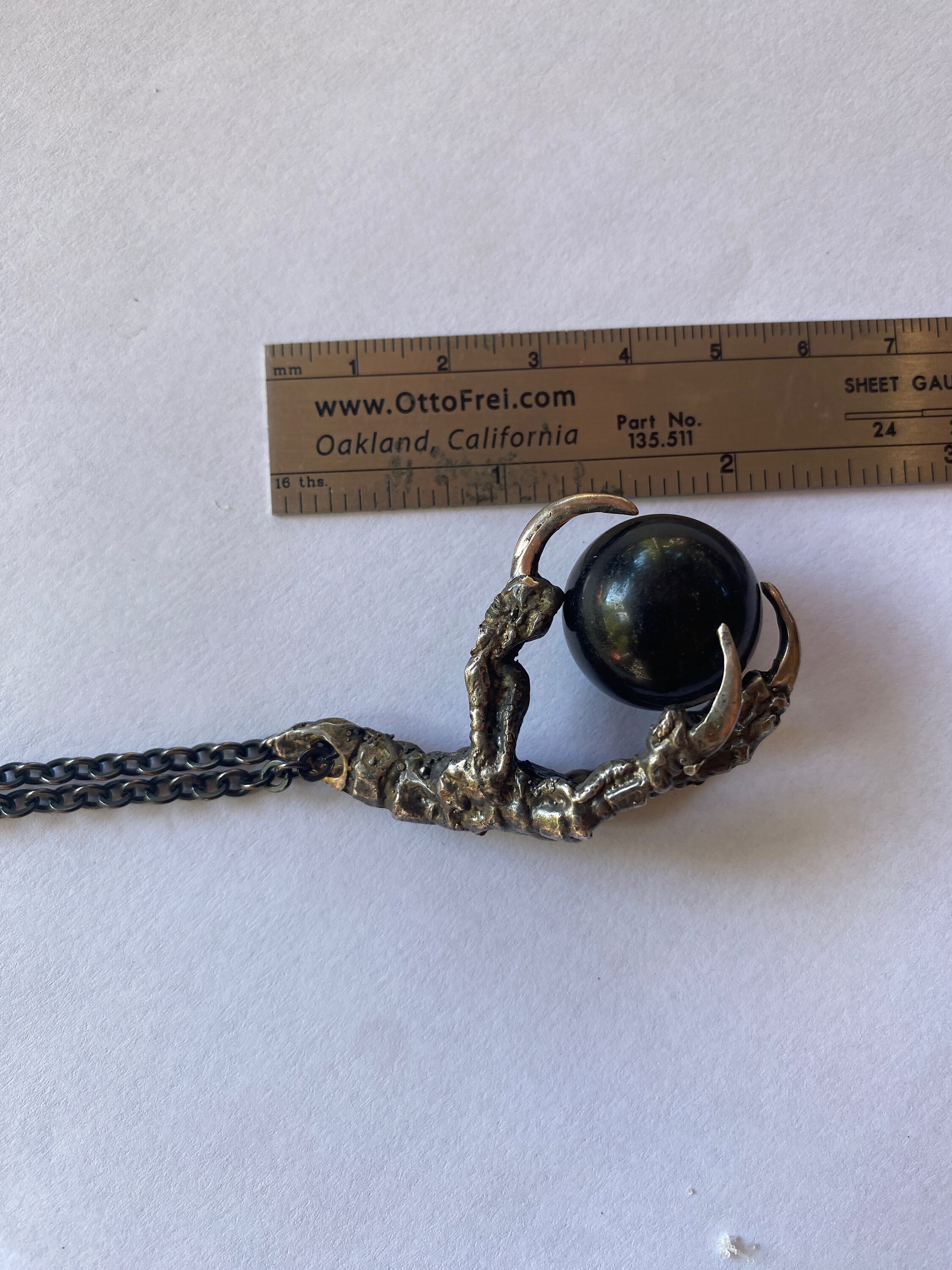 J9 Crow's Foot Pendant Necklace: Hand Cast Shibuichi a Silver & Copper ...