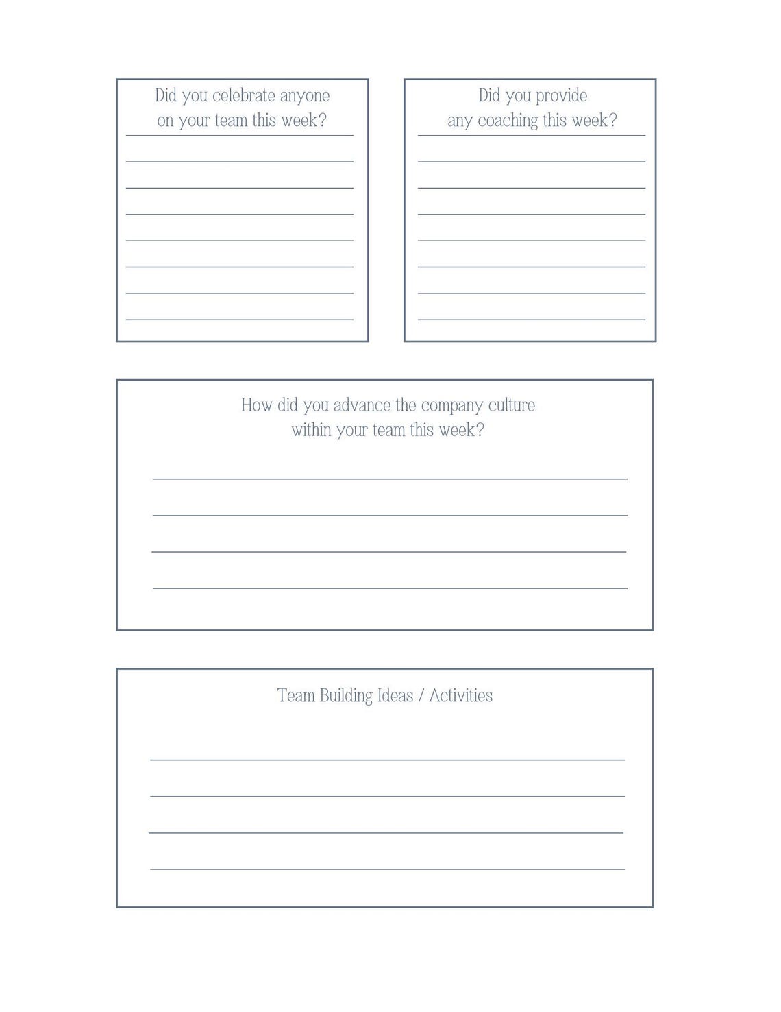 Printable Weekly One-on-one Meeting Template | Professional Growth ...