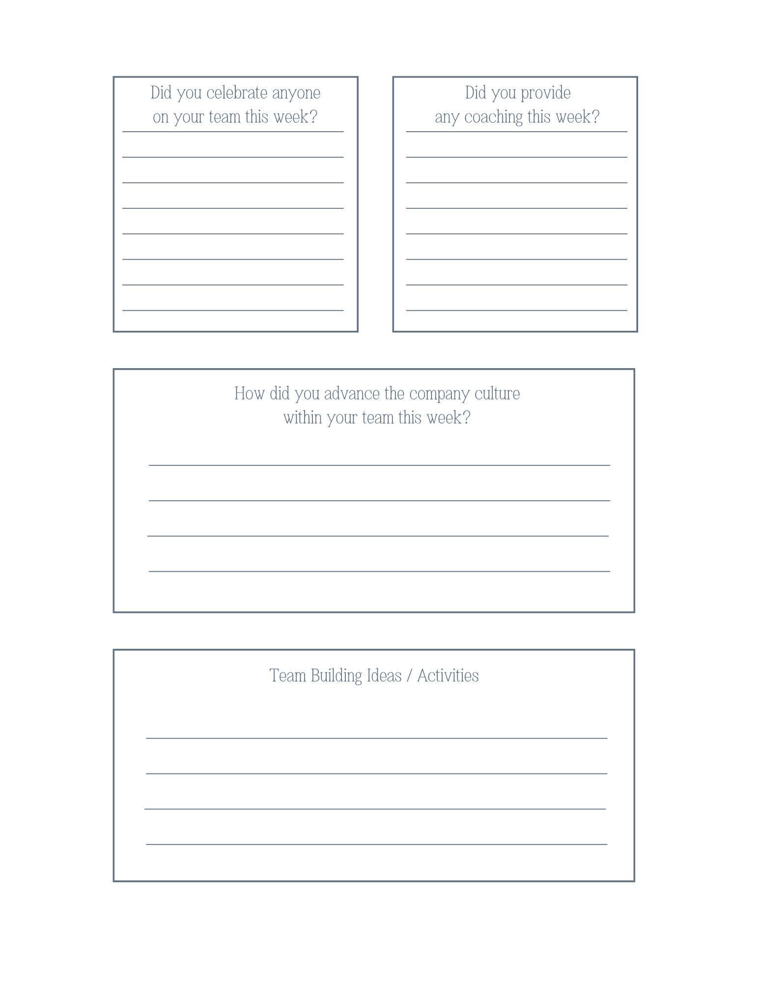 Printable Weekly One-on-one Meeting Template | Professional Growth ...