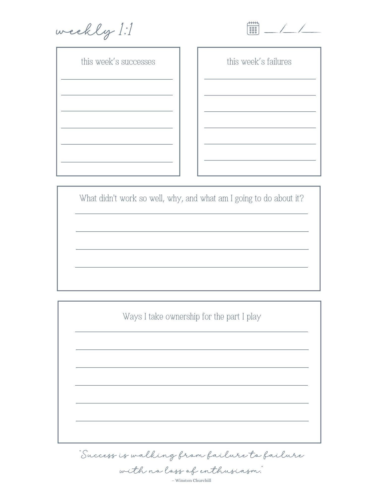 One-on-one Template for Employee Development | Weekly 1:1 Meeting ...