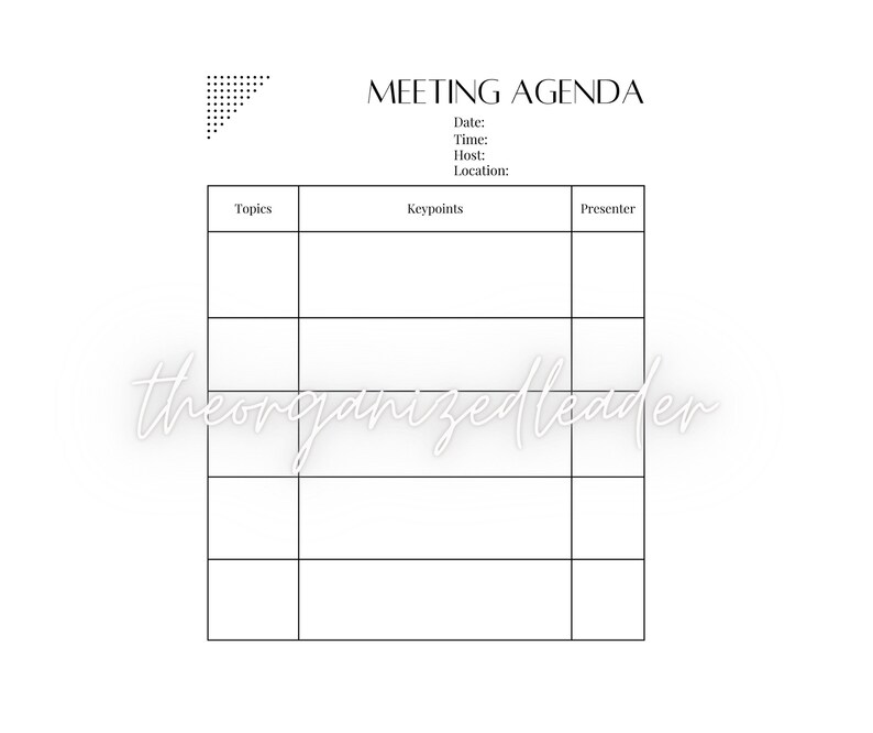 Meeting Agenda Snapshot,meeting Agenda Printable, Meeting Notes ...