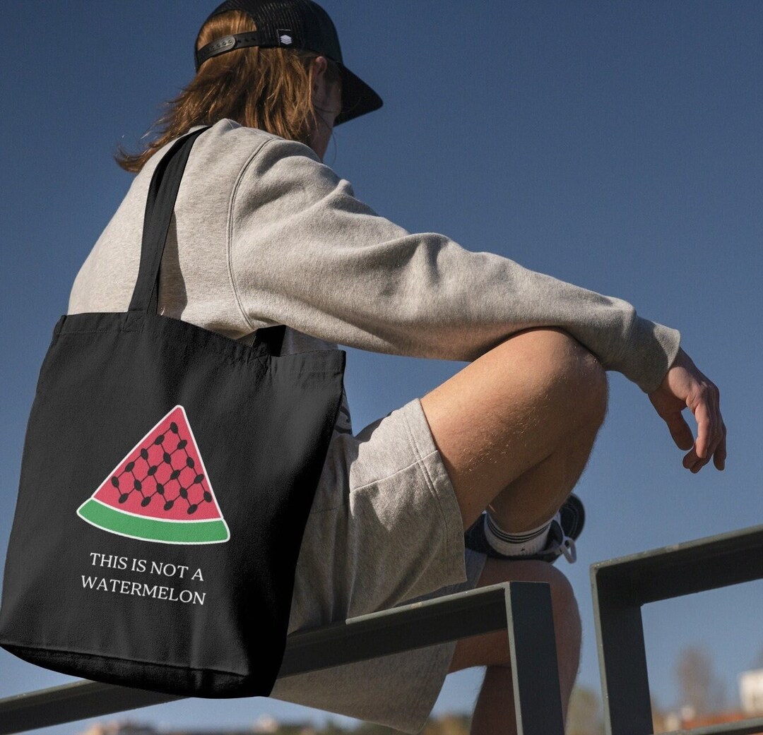 Watermelon Tote Bag Palestine this is Not a Watermelon PCRF Donation in Support - Etsy