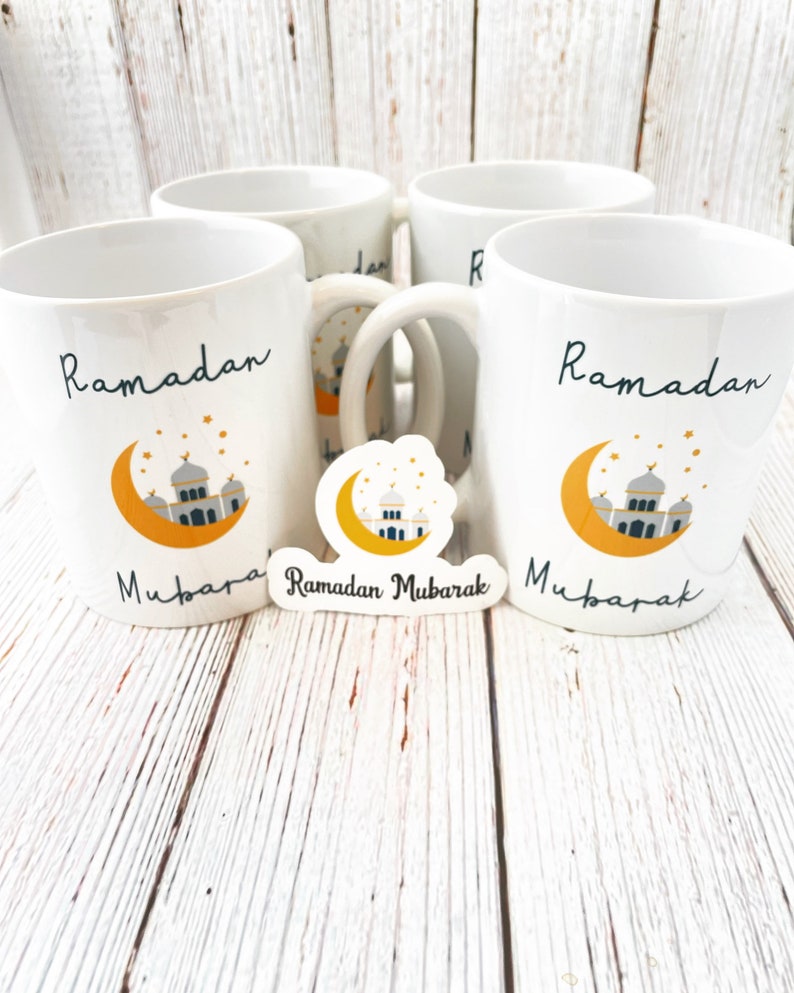 Ramadan Mubarak Double Sided set of Two Decorated Mugs for Ramadan/eid ...