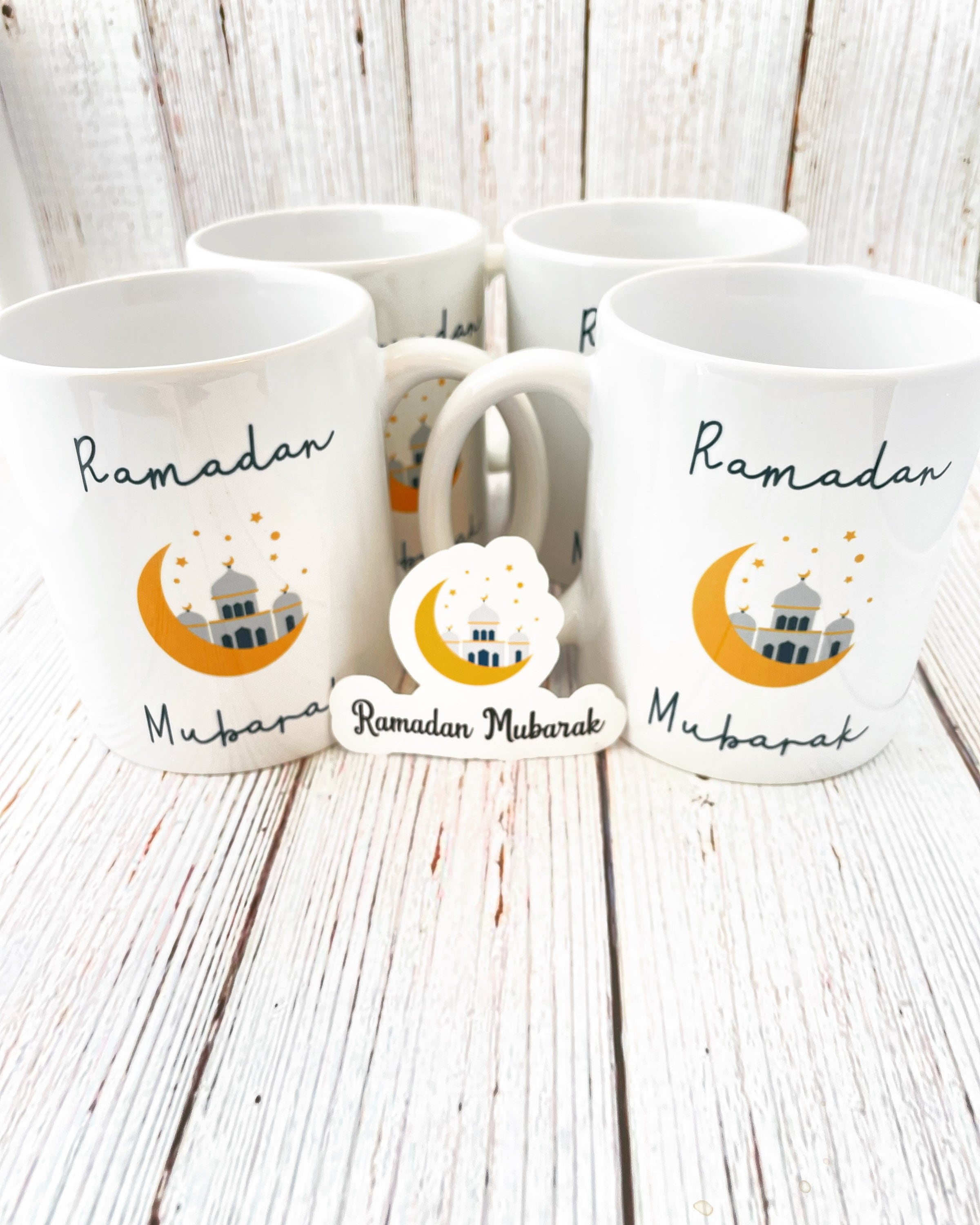 Ramadan Mubarak Double Sided set of Two Decorated Mugs for Ramadan/eid ...