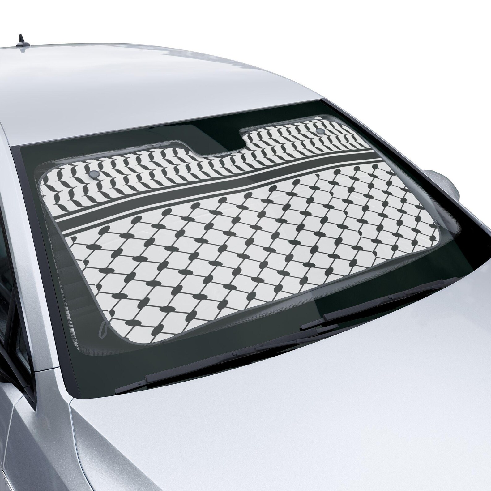 Black and White Keffiyeh Pattern Car Sun Shade | Windshield Sunshade ...