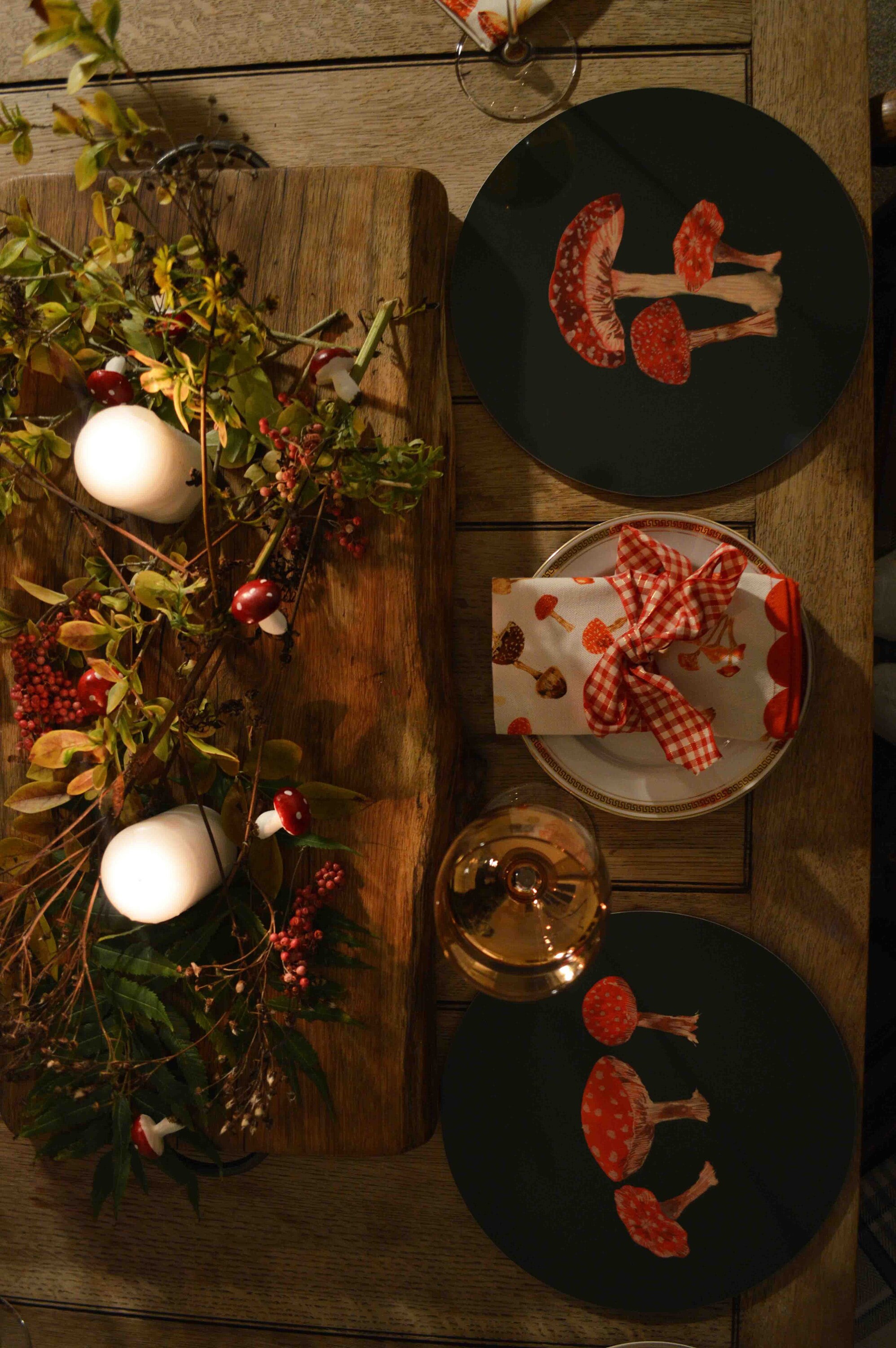 Mushroom Table Mats set of Four - Etsy