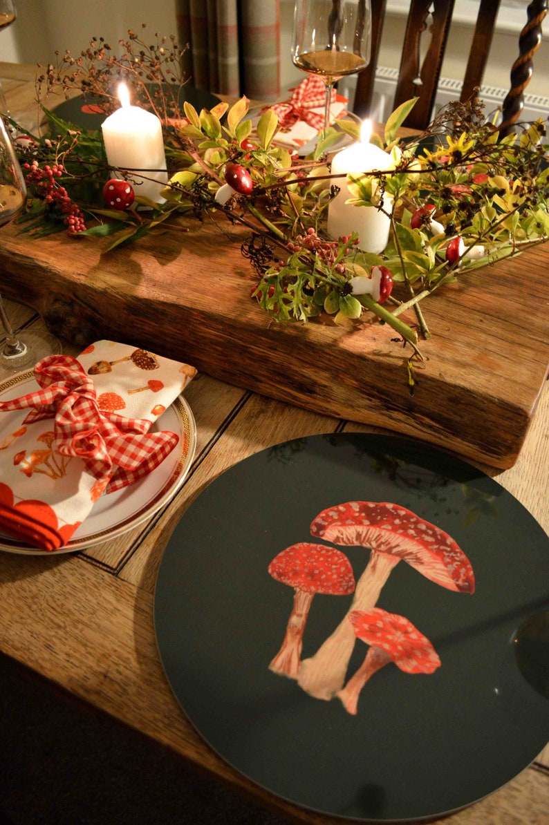 Mushroom Table Mats set of Four - Etsy