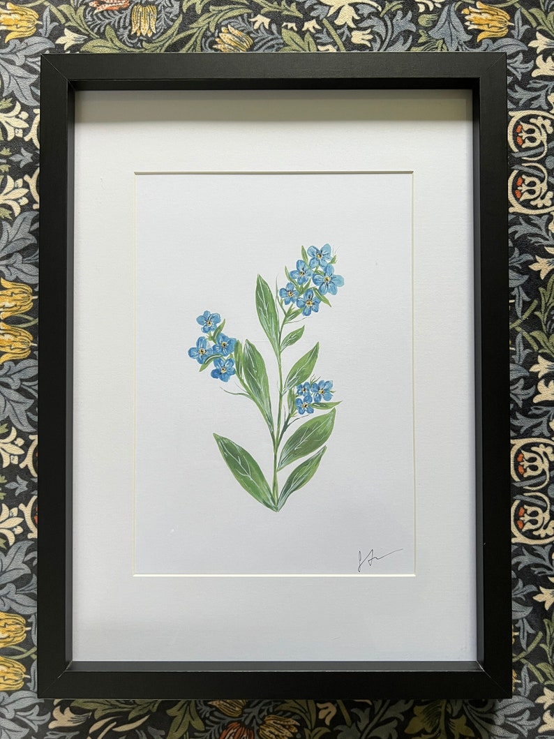 Forget Me Not Print Wall Art Decor A4 A3 Watercolour Painted Flowers - Etsy