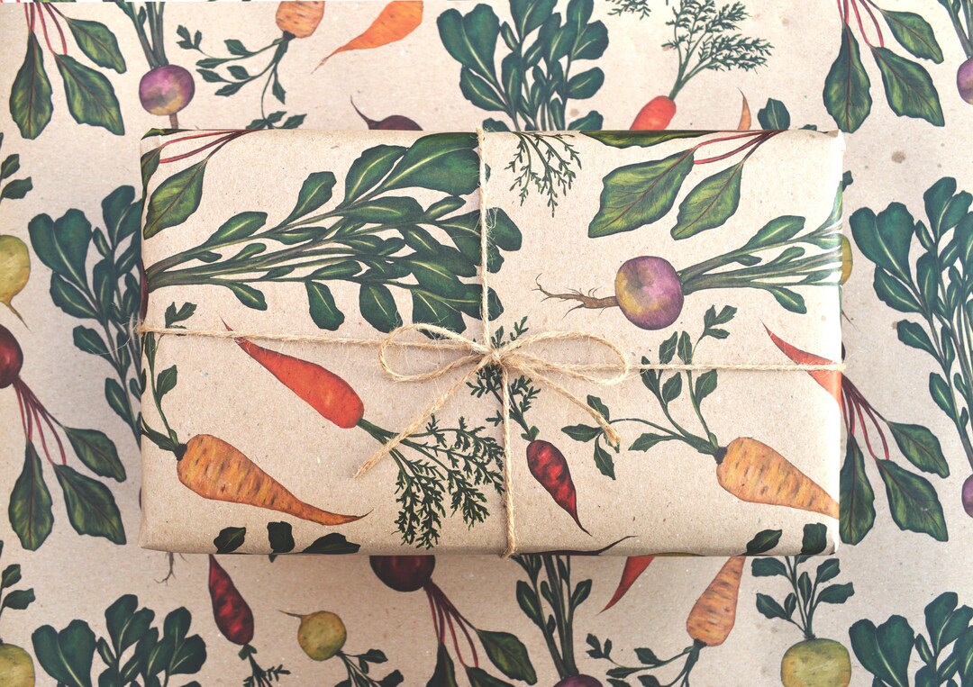 Vegetable Craft Wrapping Paper Sheet |root Veg Wrapping Paper ...