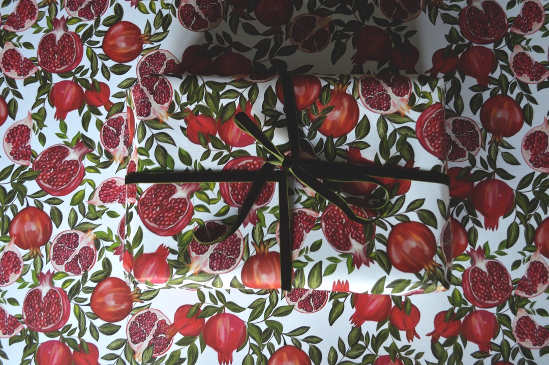 A1 Pomegranate Wrapping Paper Sheet Made Form Recycled Paper - Etsy