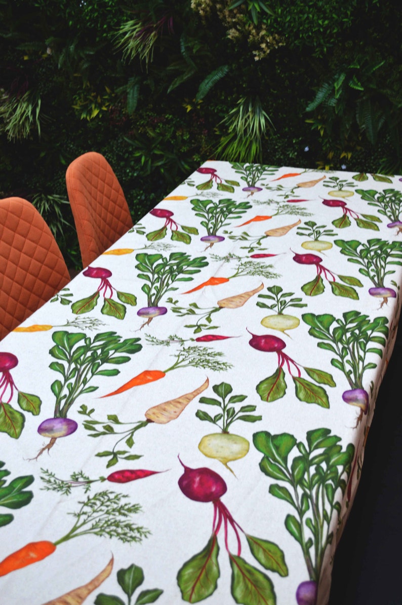 Root Veg Linen Tablecloth Vegetable Table Cloth Table Linens Linen ...
