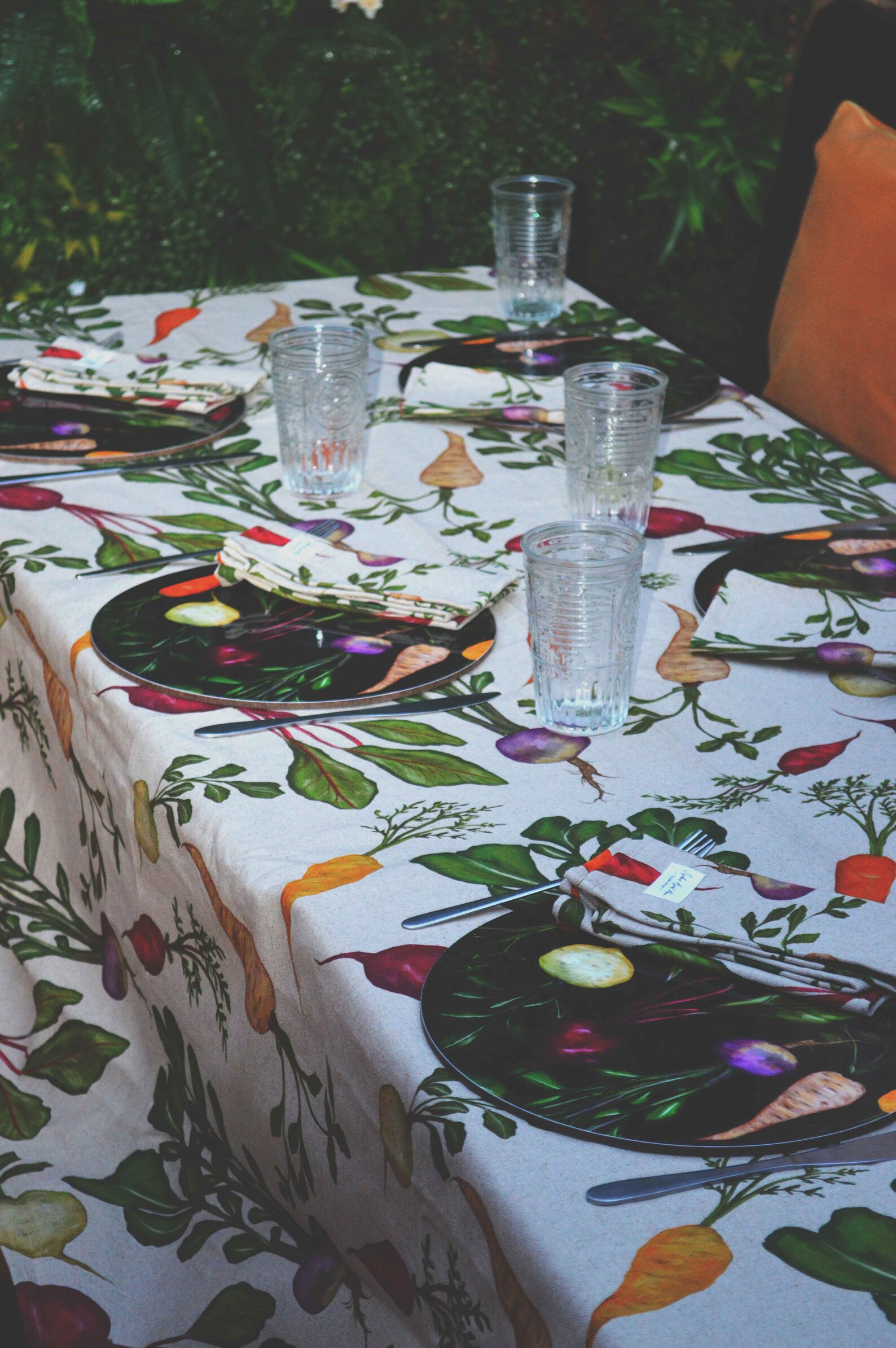 Root Veg Linen Tablecloth Vegetable Table Cloth Table Linens Linen ...