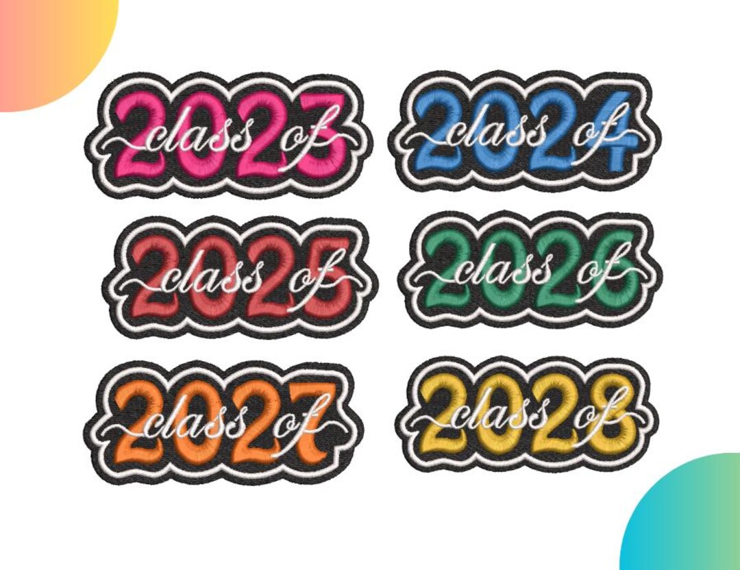 Custom Graduation Year Embroidered Patch - Choose Your Year and Colors ...