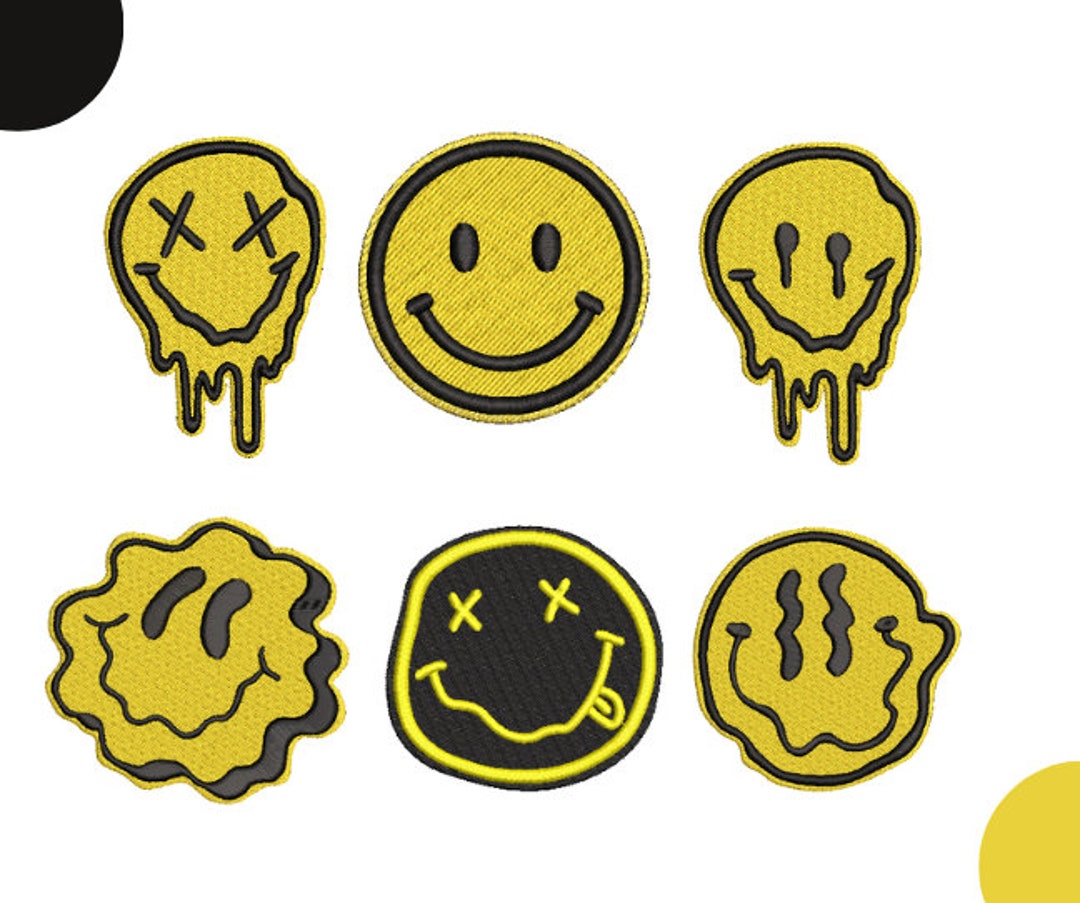 Smiley Face Patches – Iron on or Sew On, Backpack Patch - 1 Design Pack ...