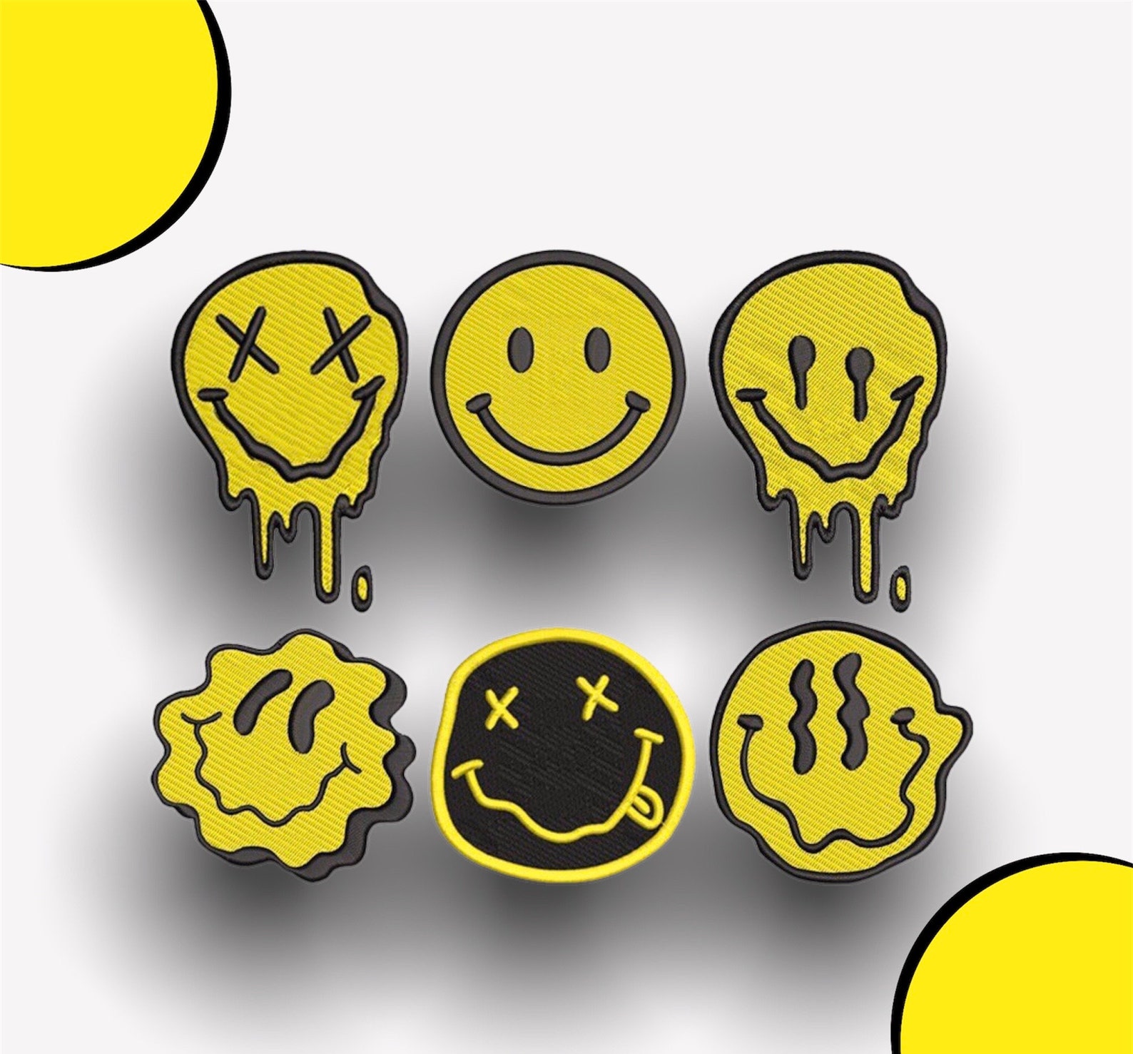 Smiley Face Patch Iron on or Sew on Choose Your Colors - Etsy