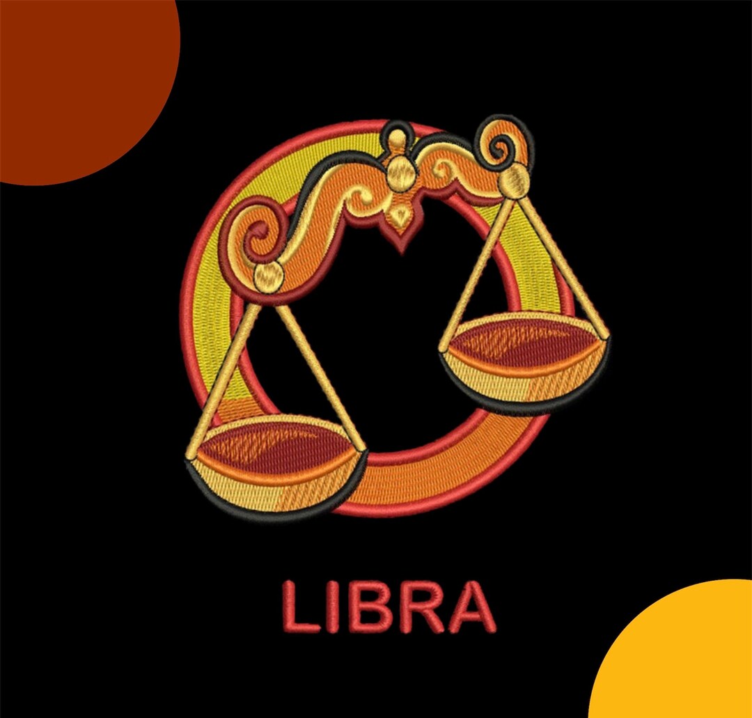 Libra Patch Iron on or Sew on - 3, 3.5, 3.8 Inch - Zodiac Patch - Choose Your Background Colors ...