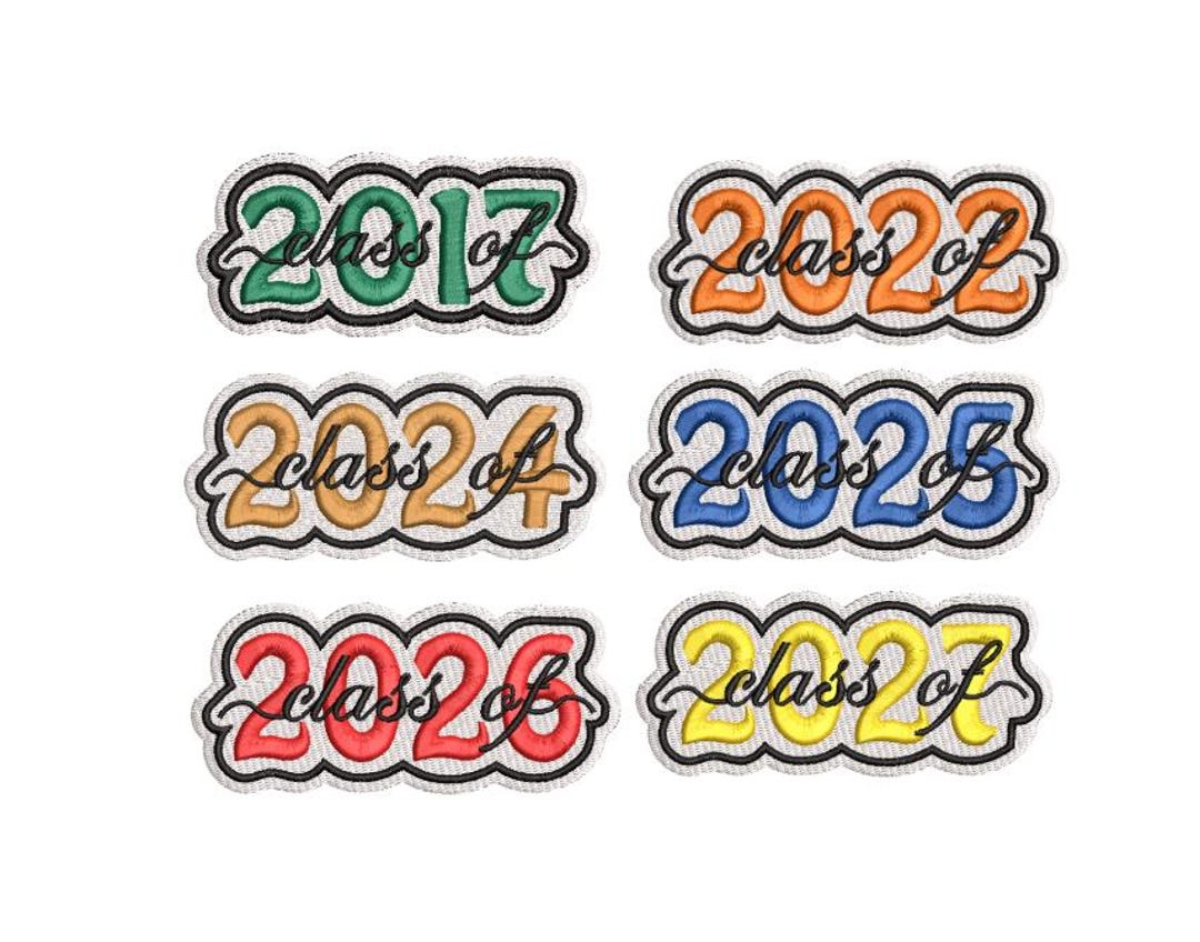 Custom Graduation Year Embroidered Patch - Choose Your Year and Colors ...