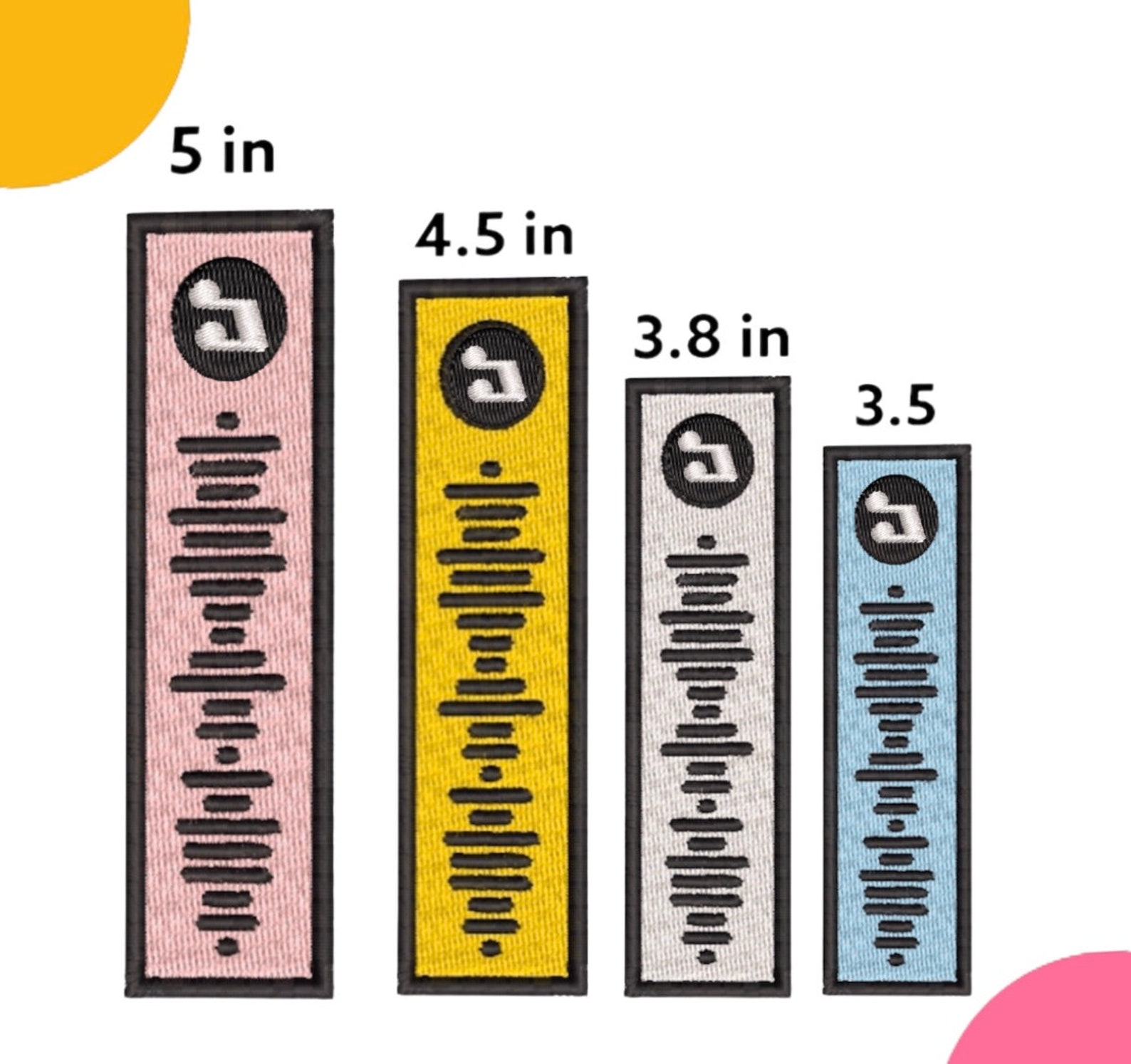 Custom Music Code Patch Music Patch Choose Colors, Shape, and Size Iron ...