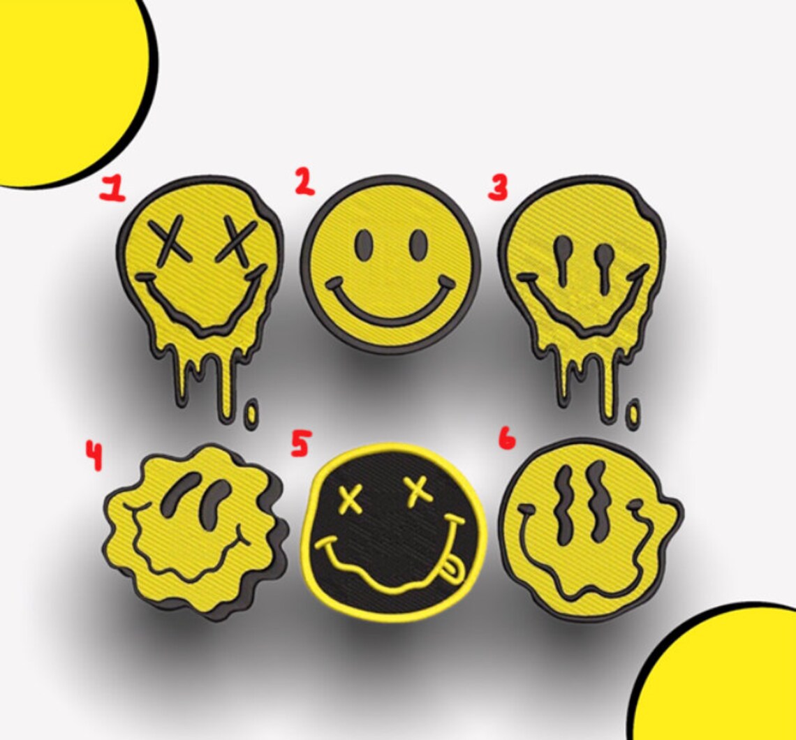 Smiley Face Patch Iron on or Sew on Choose Your Colors - Etsy