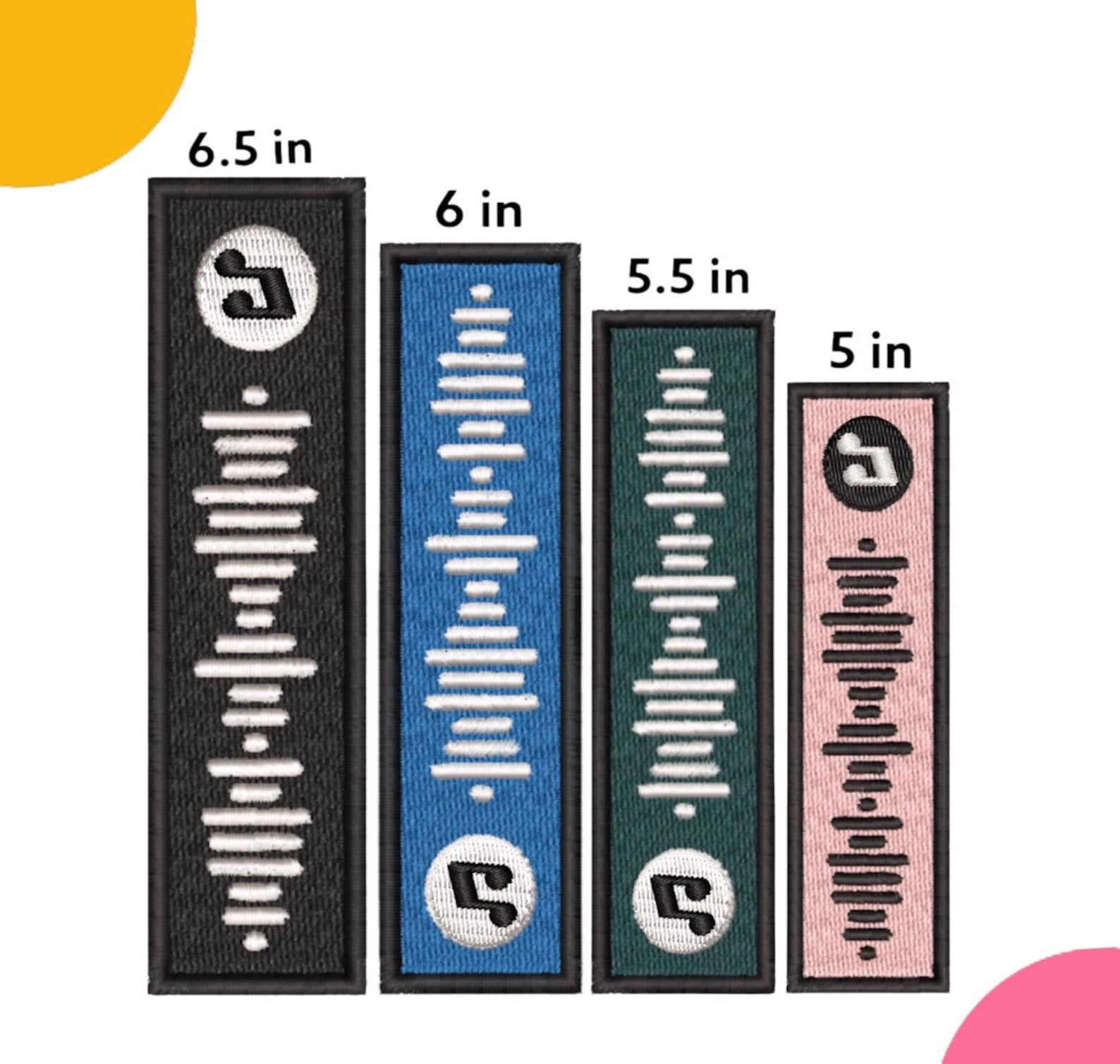 Custom Music Code Patch Music Patch Choose Colors, Shape, and Size Iron ...